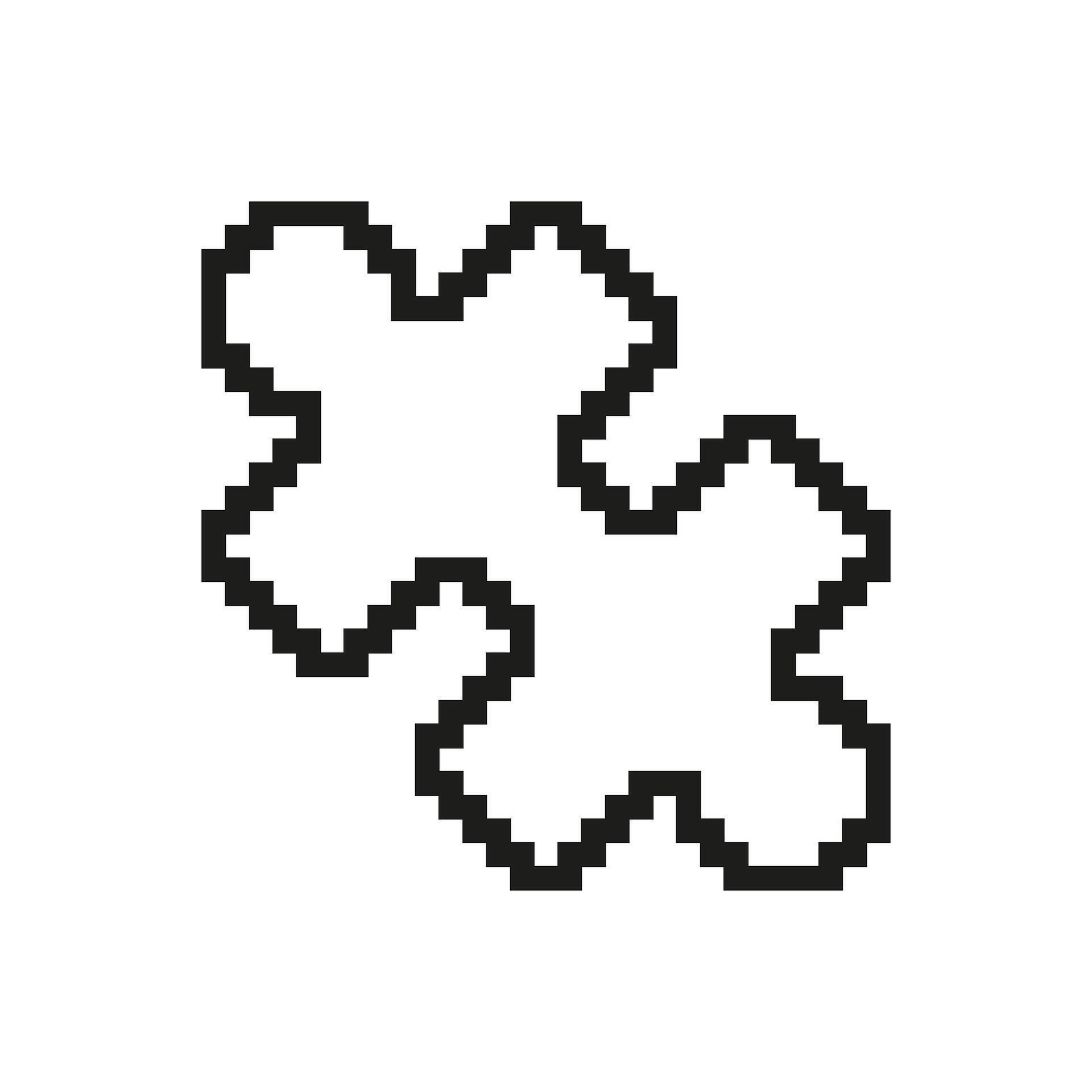 Pixelated Puzzle Pieces Icon. Jigsaw Symbol for Problem Solving and ...