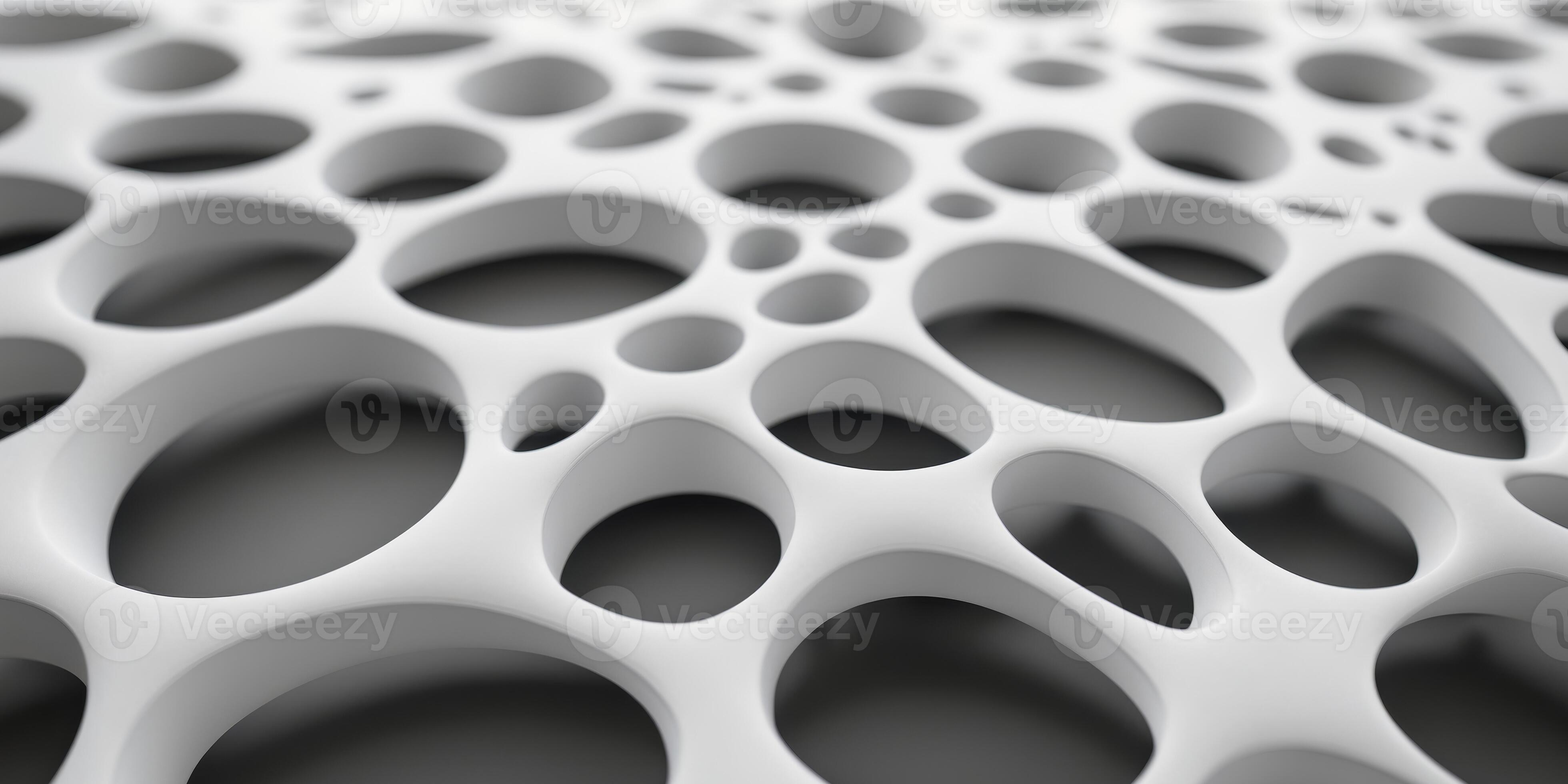 Abstract White Network Structure With Irregular Holesabstract White
