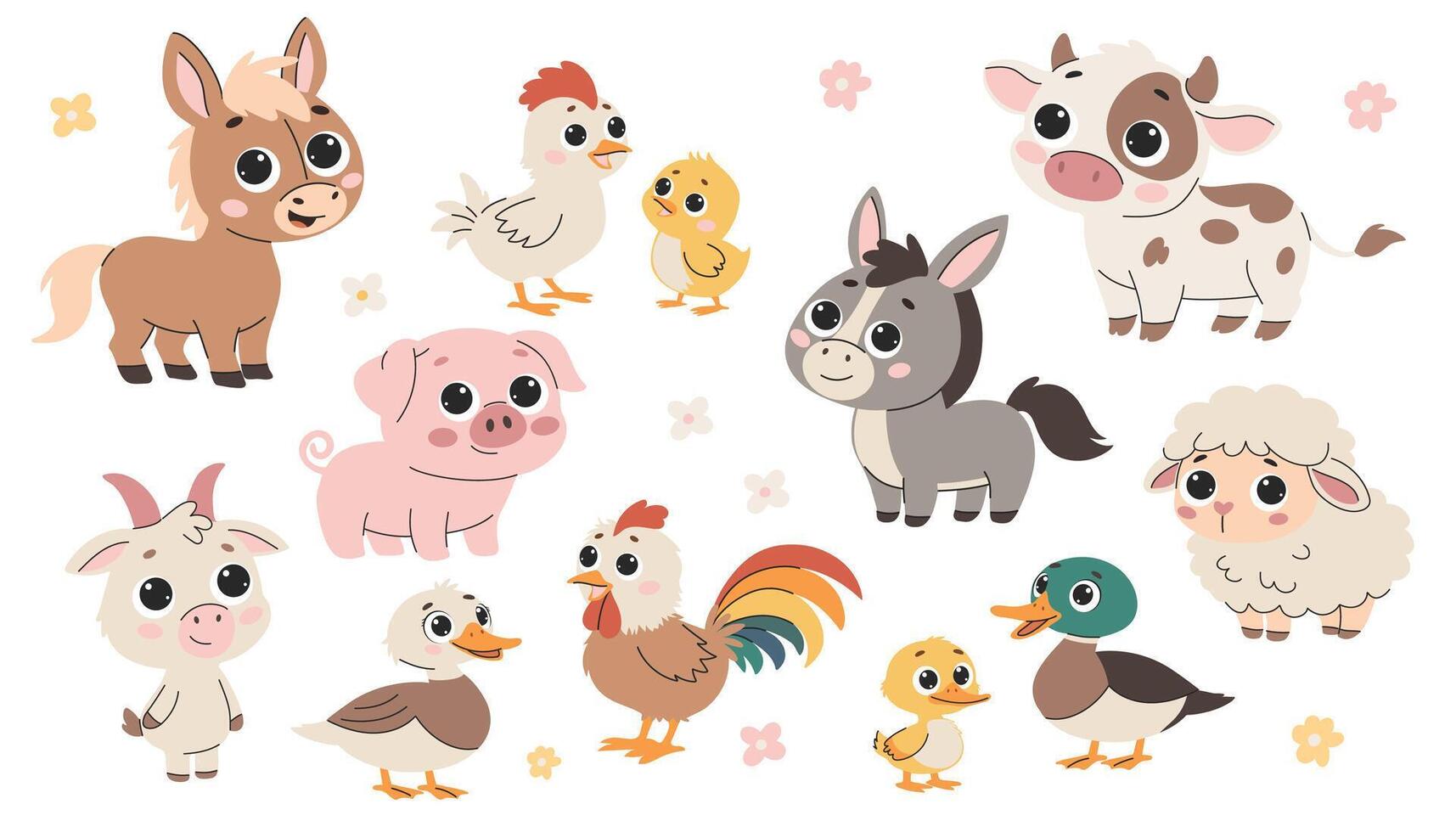 Cartoon Baby Farm Animals