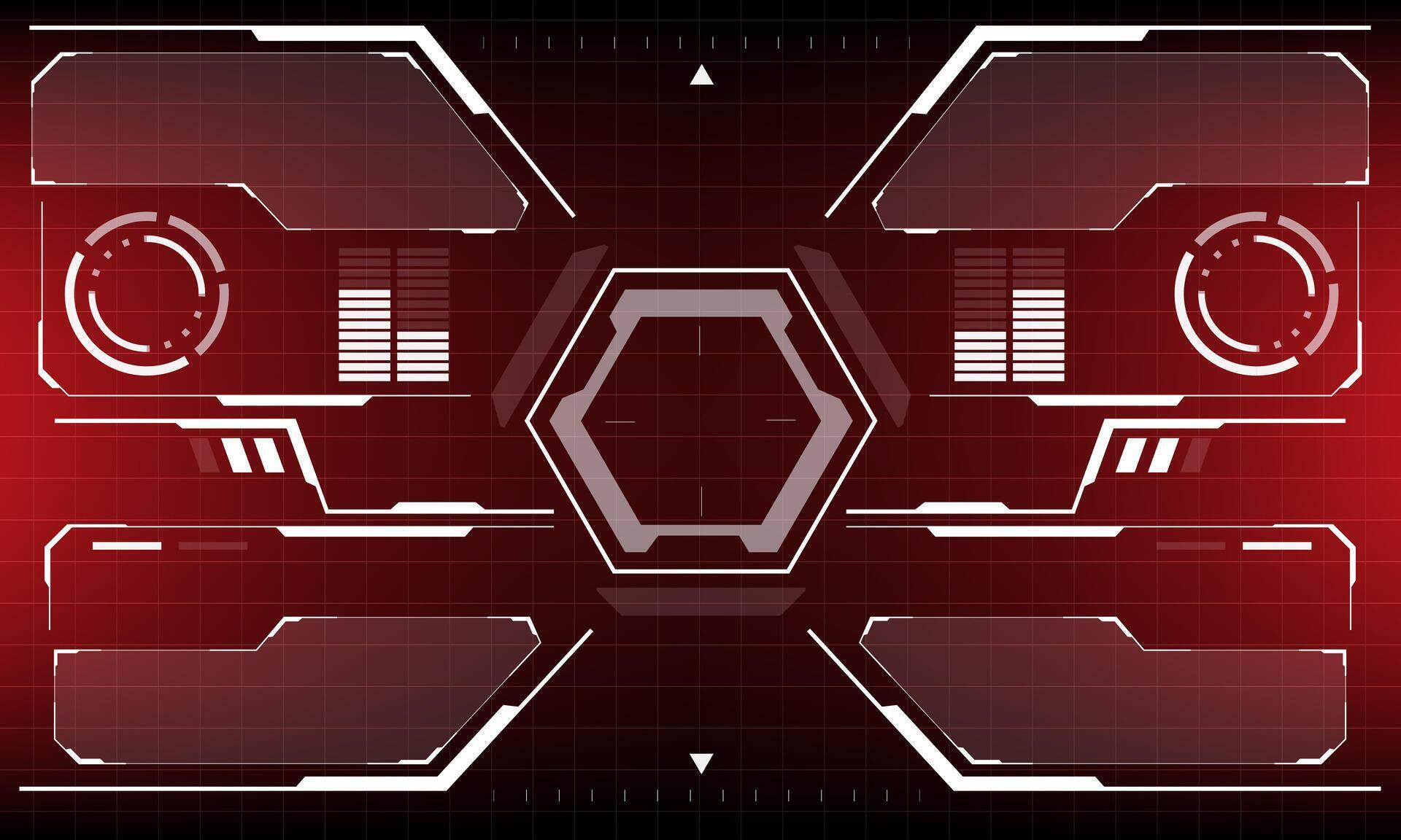 HUD sci-fi interface screen view white circular geometric design virtual futuristic technology ...
