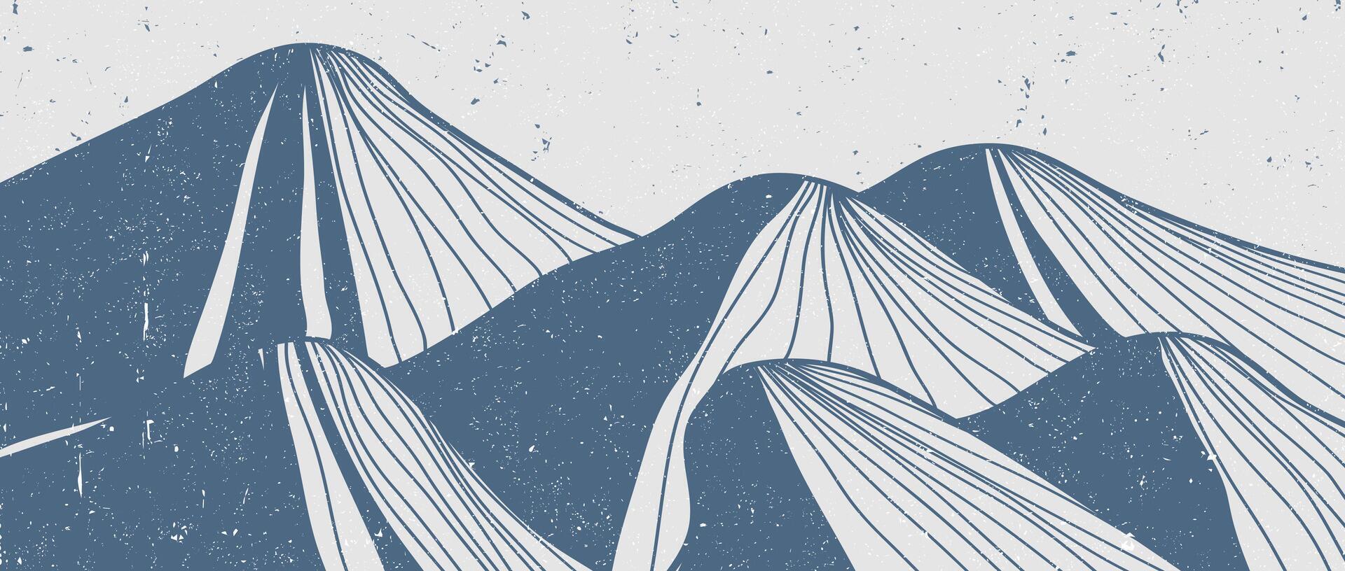 Mountain line arts illustration. Hand drawn style. Abstract mountain contemporary aesthetic ...