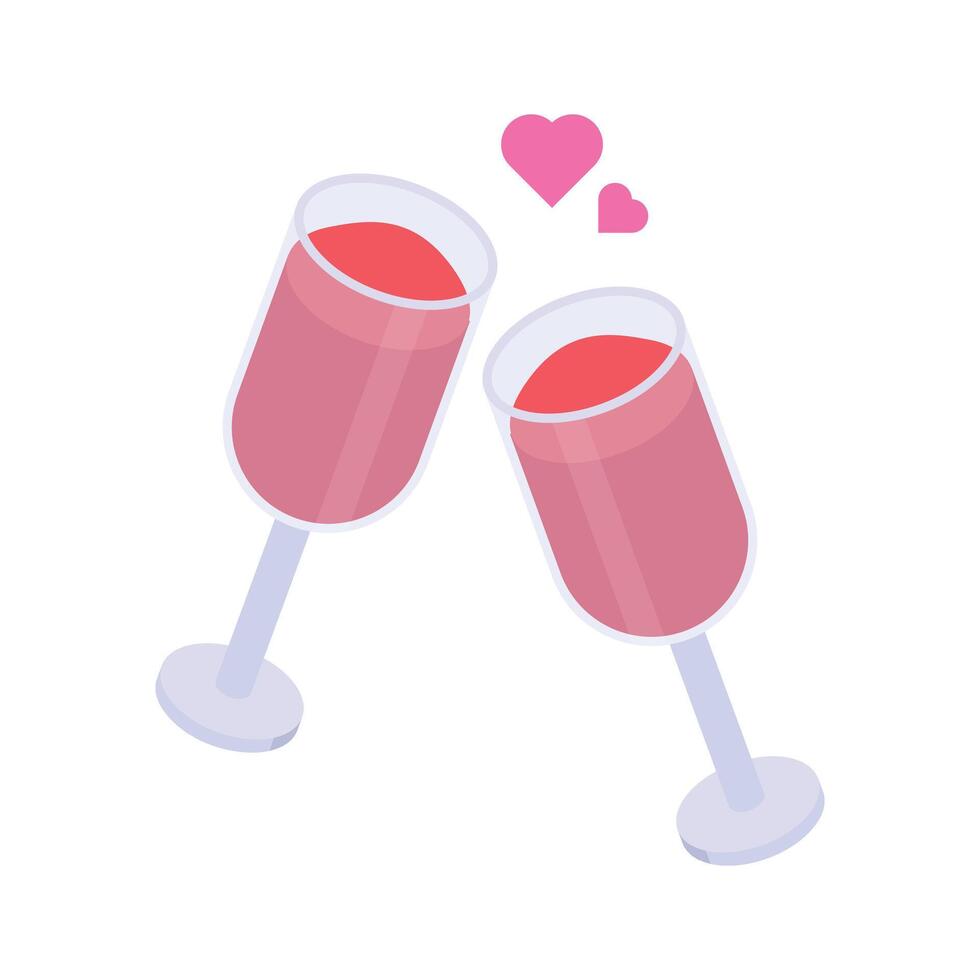 Two Wine Glasses Clinking in Celebration, Romantic Icon 55012179 Vector Art at Vecteezy