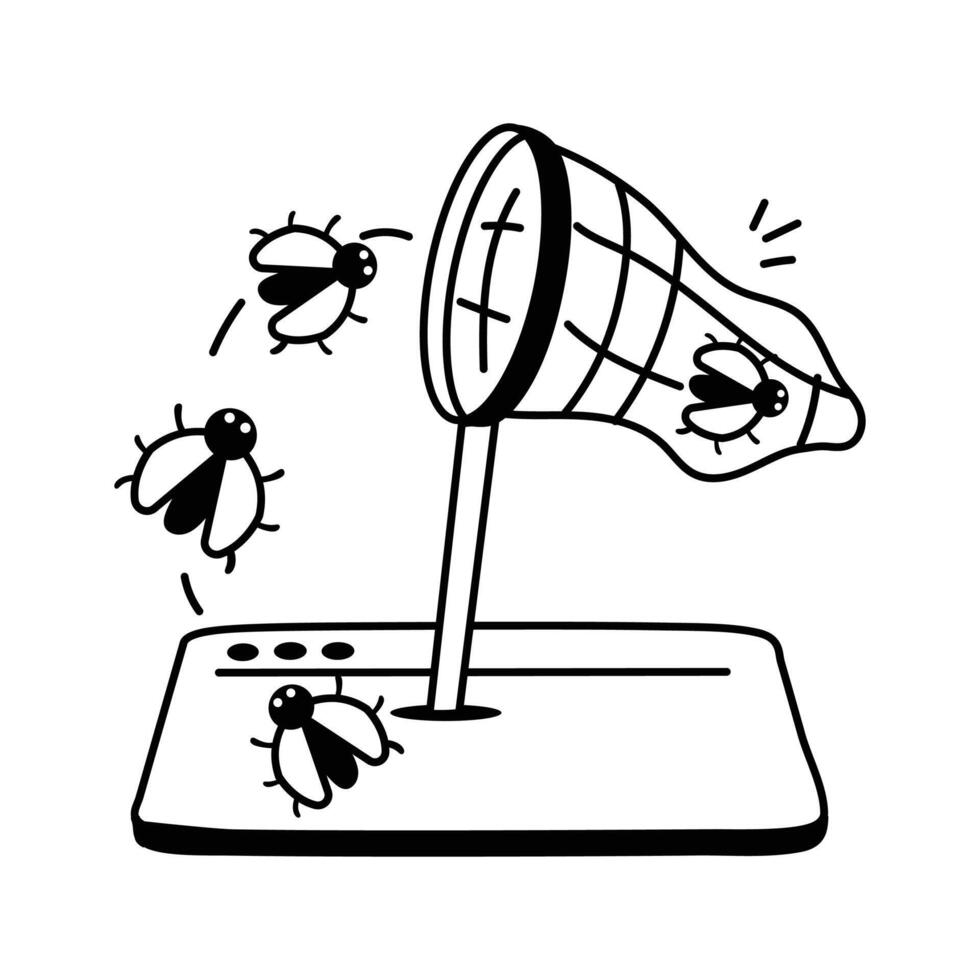 Illustration of debugging tools for identifying and resolving software bugs 55012211 Vector Art ...