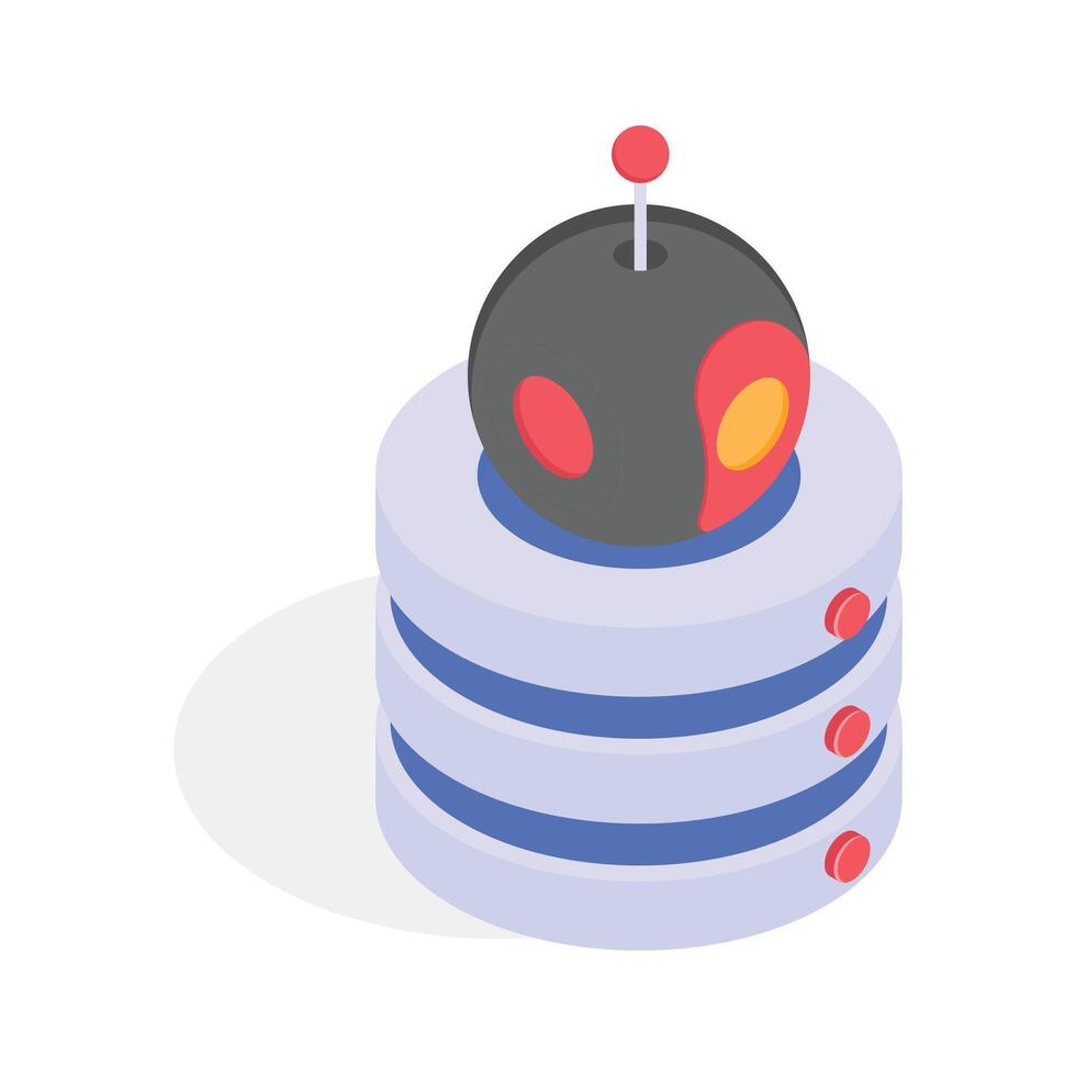 A Cylindrical Robotic Database Representing Storage And Data Management 55012221 Vector Art At