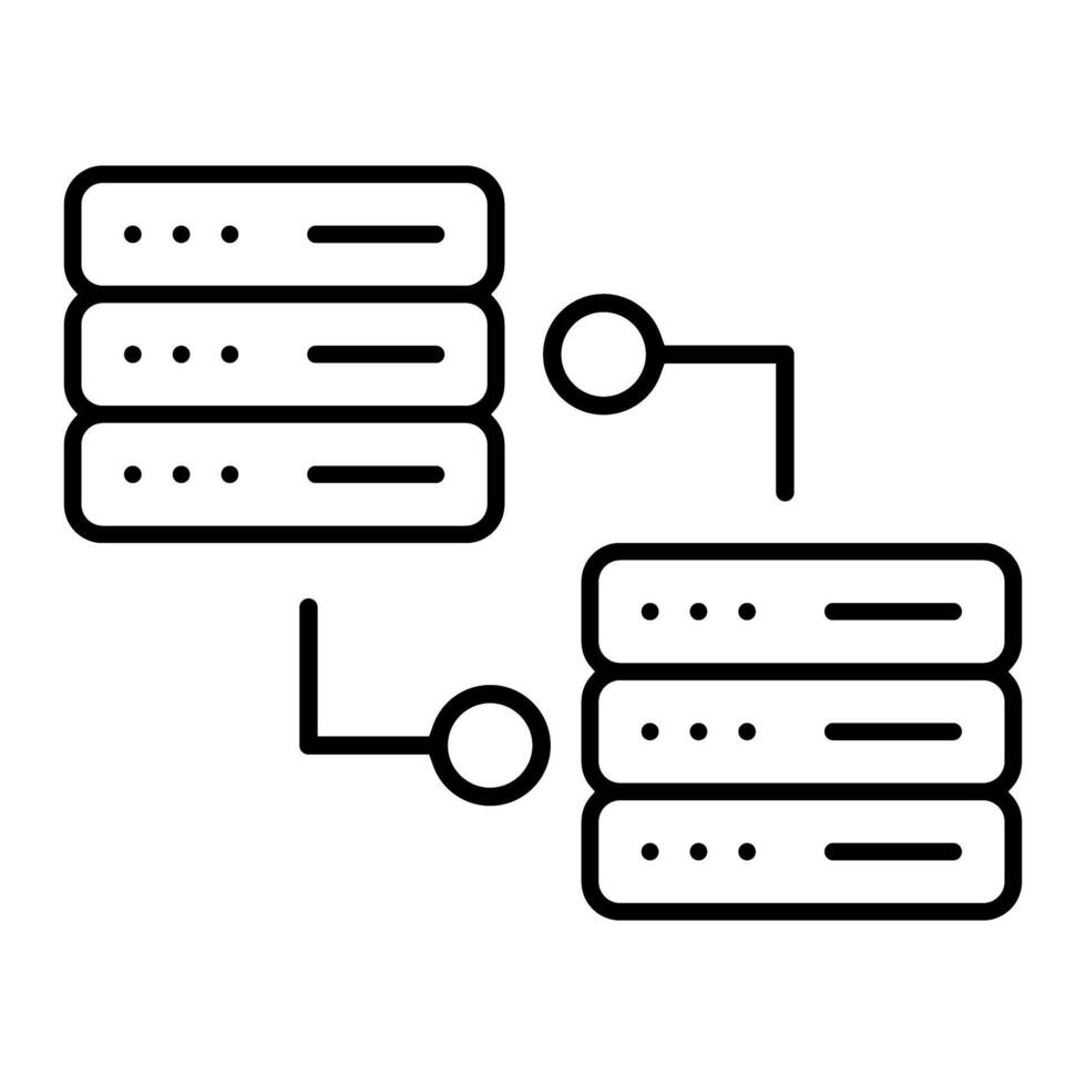 Server Network Icon Outline Server Network Icon For Web Design Isolated On White Background