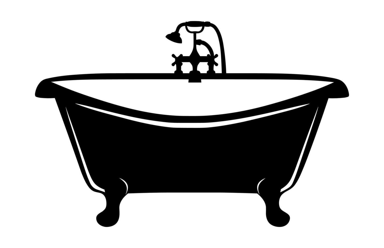 A Bathtub Silhouette Isolated On White Background 55026898 Vector Art At Vecteezy