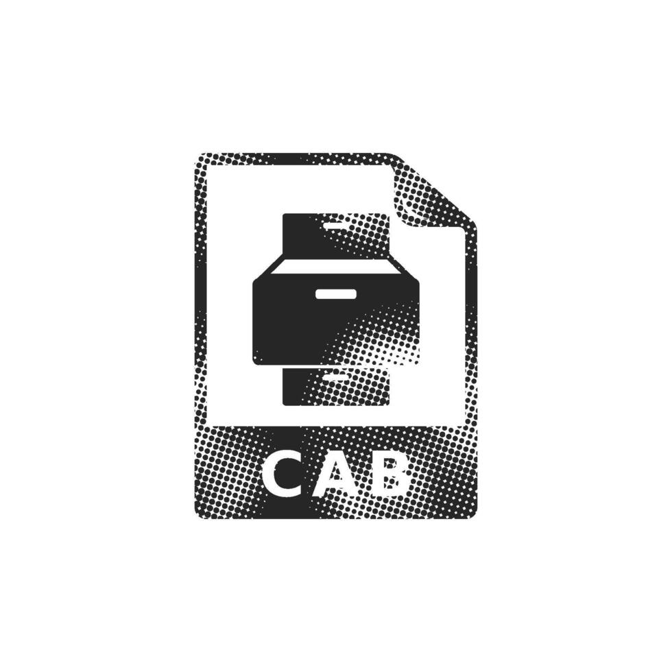 Cab File Format Icon In Halftone Style Black And White Monochrome Illustration 55034251 Vector