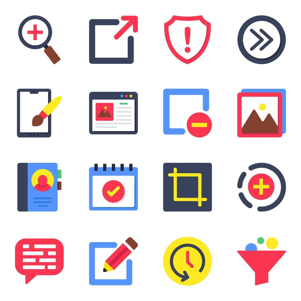 Set of Ui and Data Flat Icons 55039484 Vector Art at Vecteezy