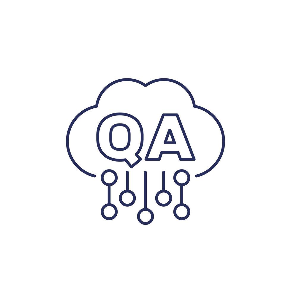 QA line icon with cloud, Quality Assurance 55043962 Vector Art at Vecteezy