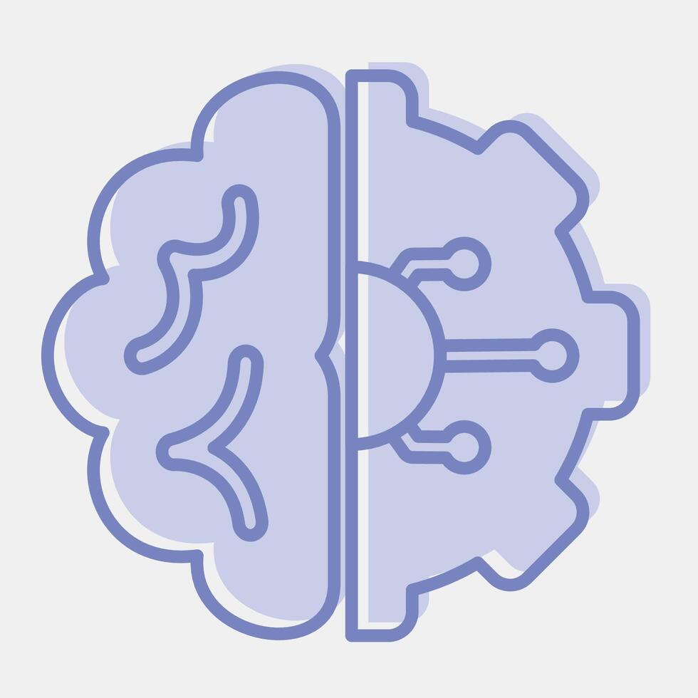 Icon machine learning. Artificial intelligence elements. Icon in two ...