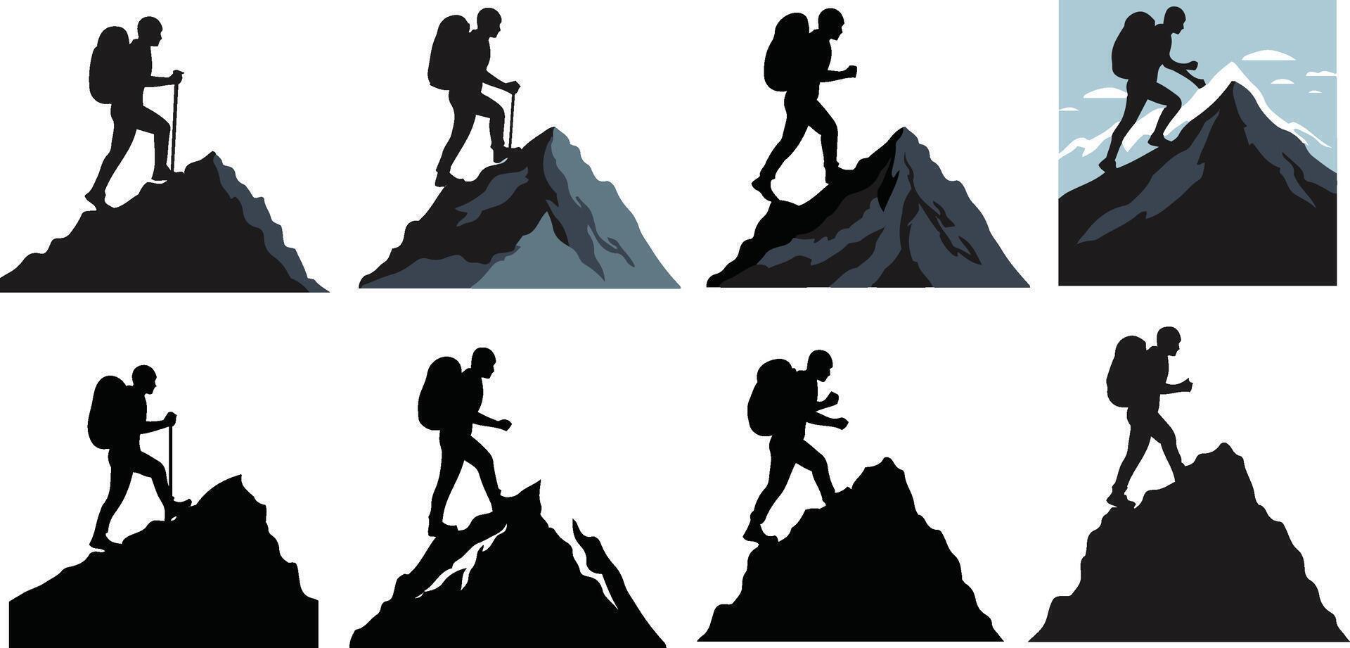 Mountain Peak Climber Vector Art, Icons, and Graphics for Free Download