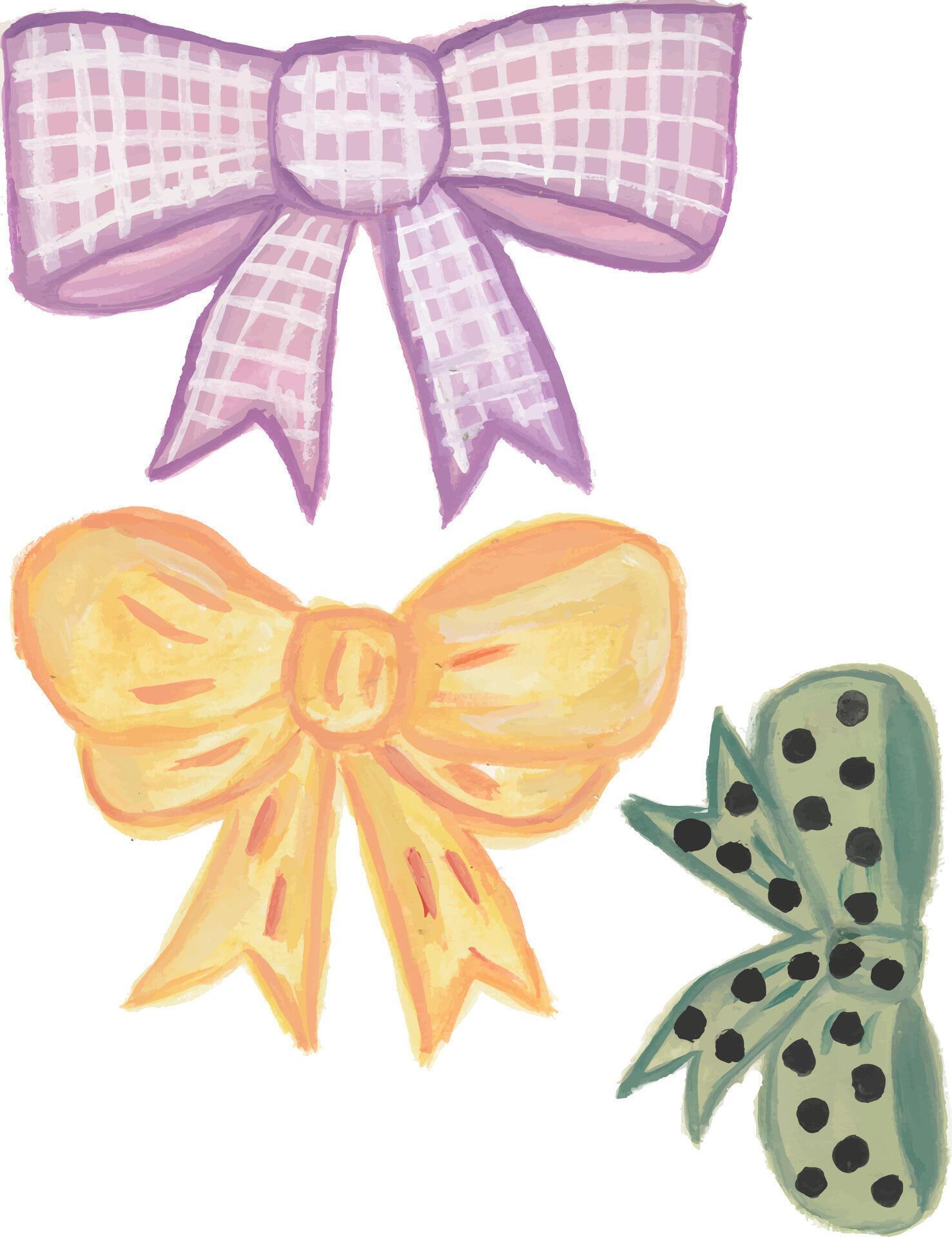 colorful bow watercolor clipart 55052424 Vector Art at Vecteezy