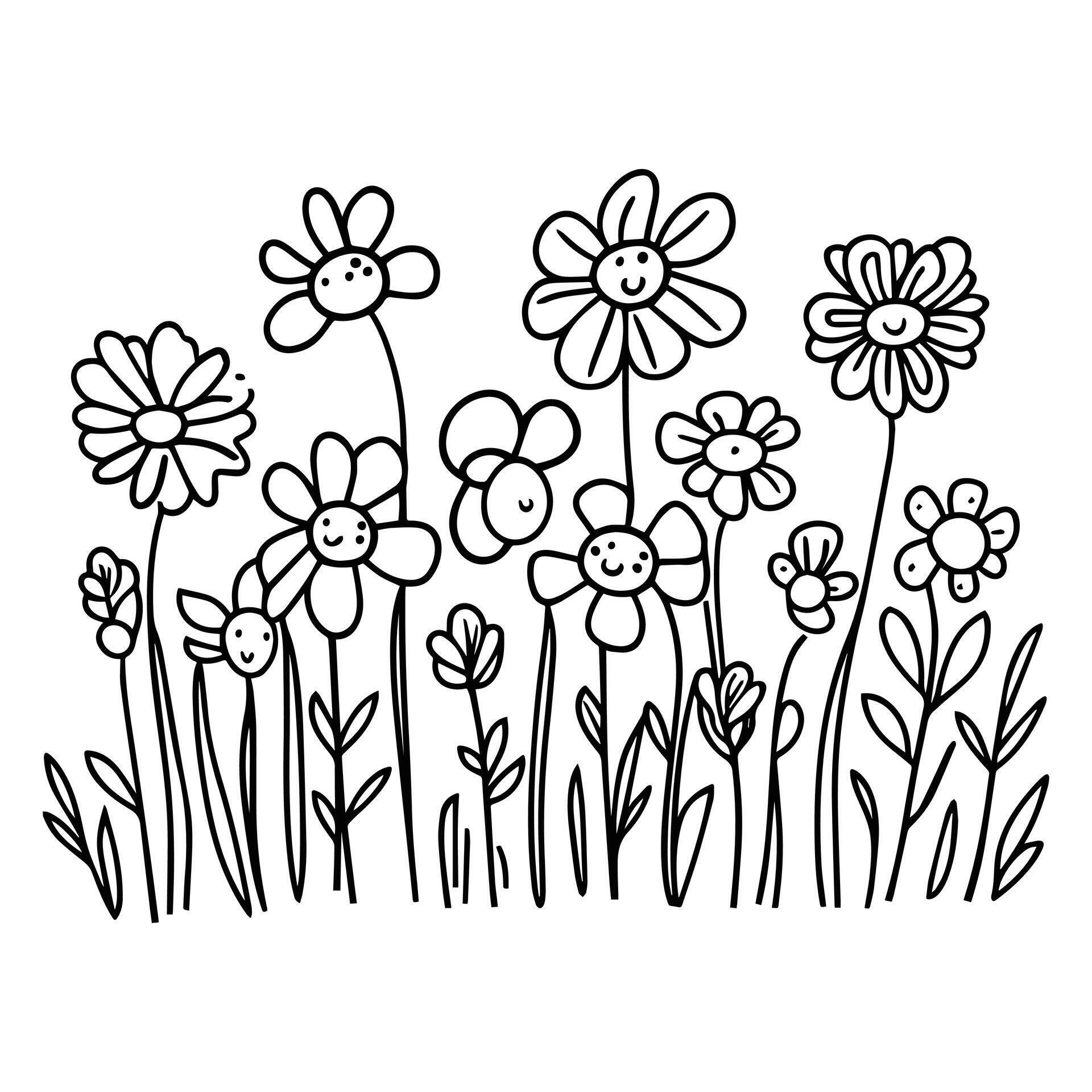 Serene Wildflowers Floral Clipart Illustrations 55052535 Vector Art at Vecteezy