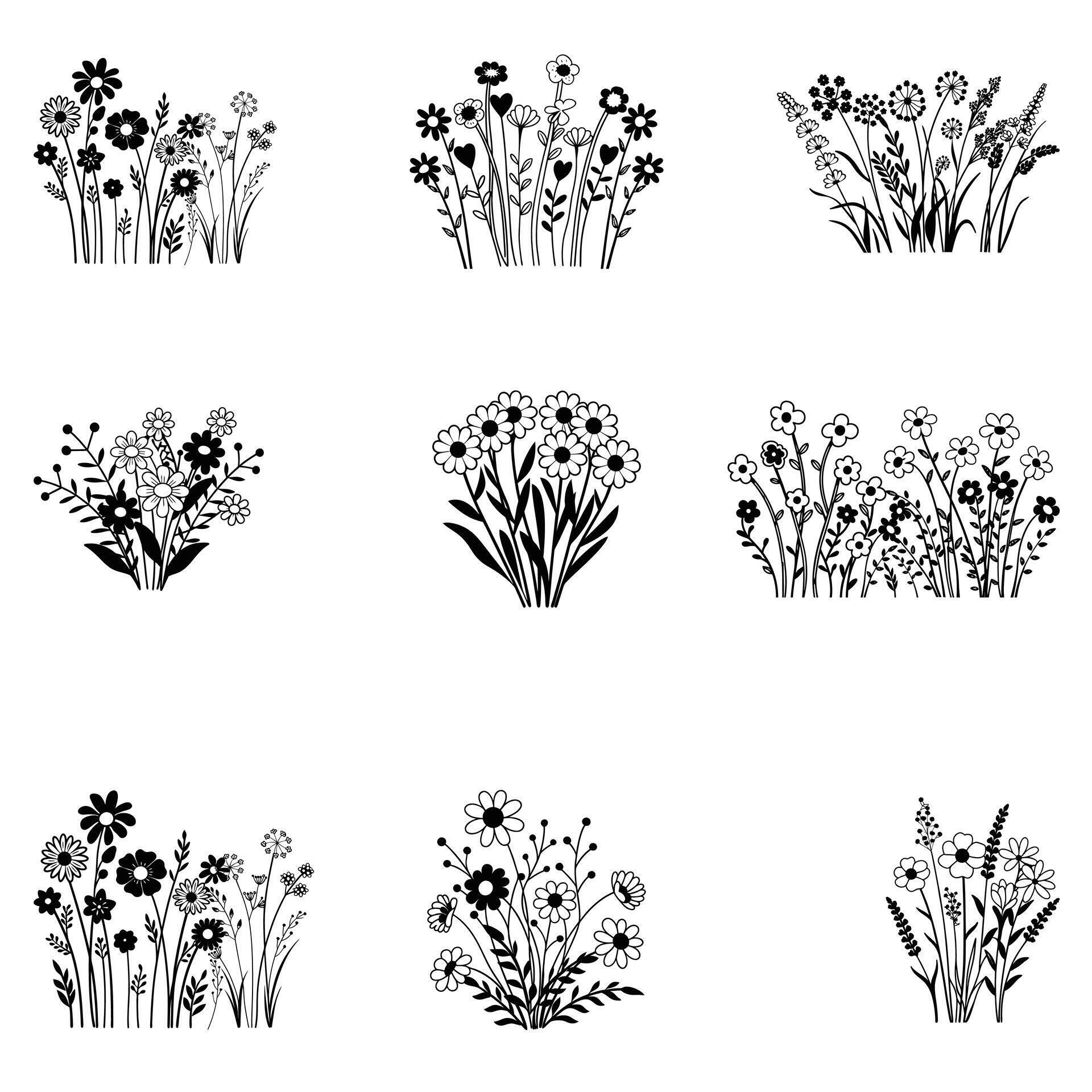 Timeless Wildflowers Floral Clipart Collection 55052543 Vector Art at Vecteezy