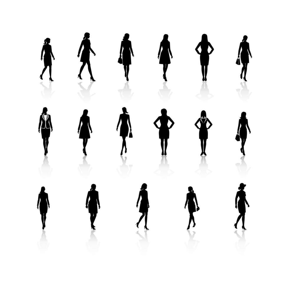 Business Woman or Official woman silhouette set 55055819 Vector Art at ...