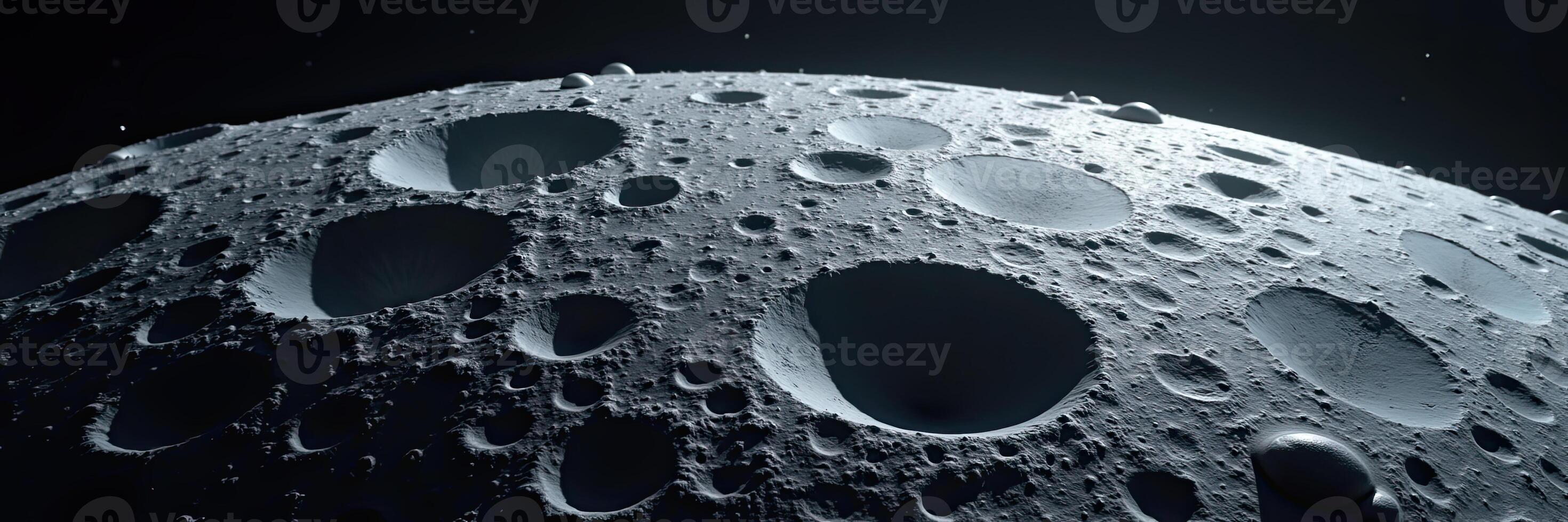 A Detailed Lunar Surface Showing Craters and Textures Against a Black ...