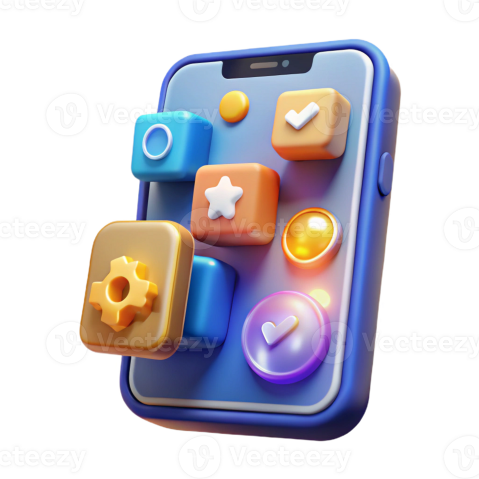 Mobile App Interface Design Colorful 3D Icons and User Experience ... Mobile App Interface Design Colorful 3D Icons and User Experience ...