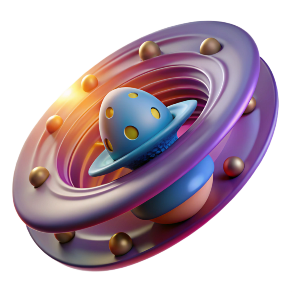 Abstract 3D Render Cosmic Orbiting Sphere 55060427 PNG
