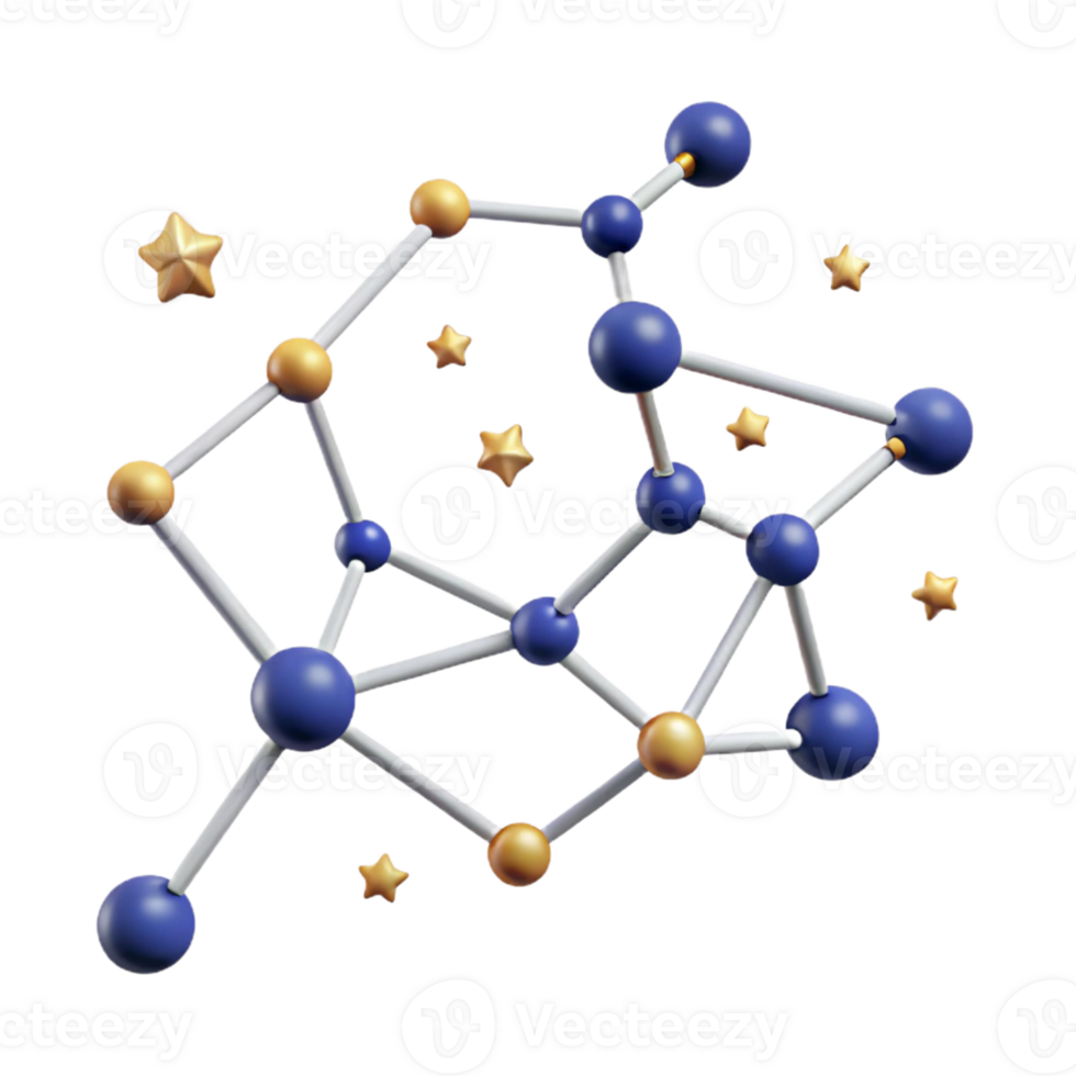 3d Abstract Network Of Connected Spheres 55063388 Png
