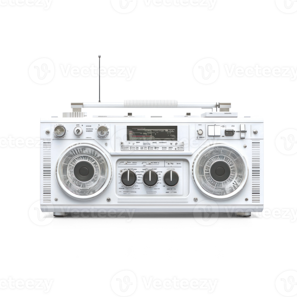 White Boombox front view isolate on transparent background 55064628 PNG