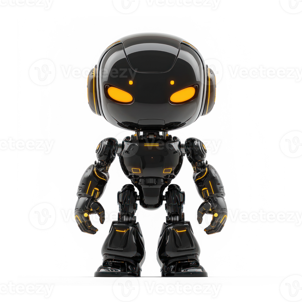 Ai robot thinking, sleek modern technology, standing isolate on transparent background 55064683 PNG