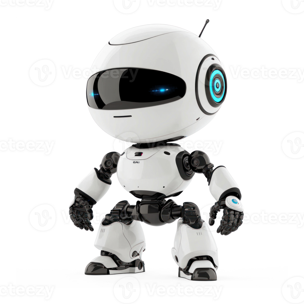 a white robot standing on transparent background 55064833 PNG