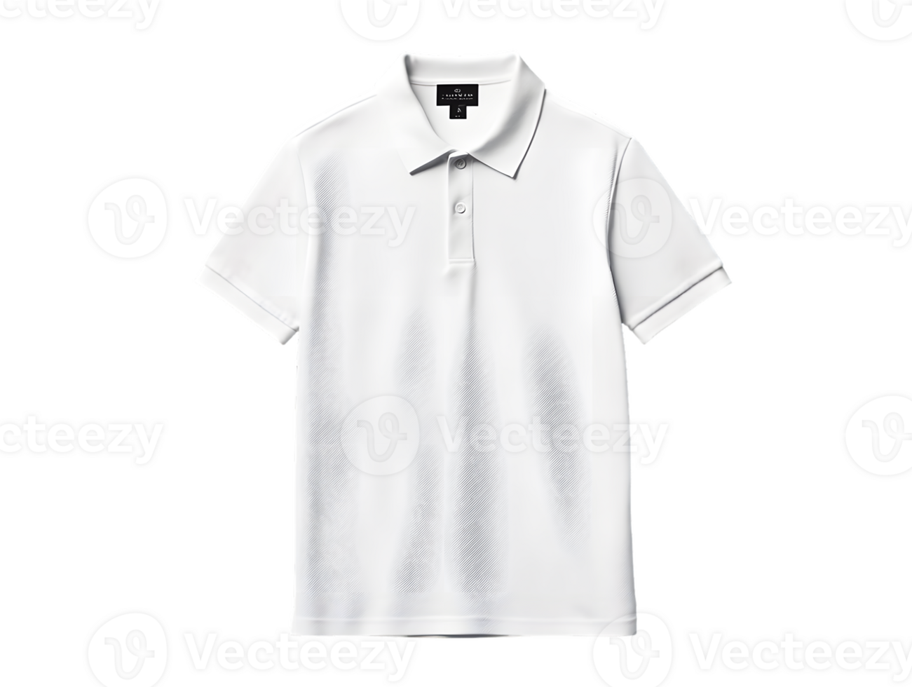 White Polo Shirt with Subtle Textured Pattern 55081310 PNG