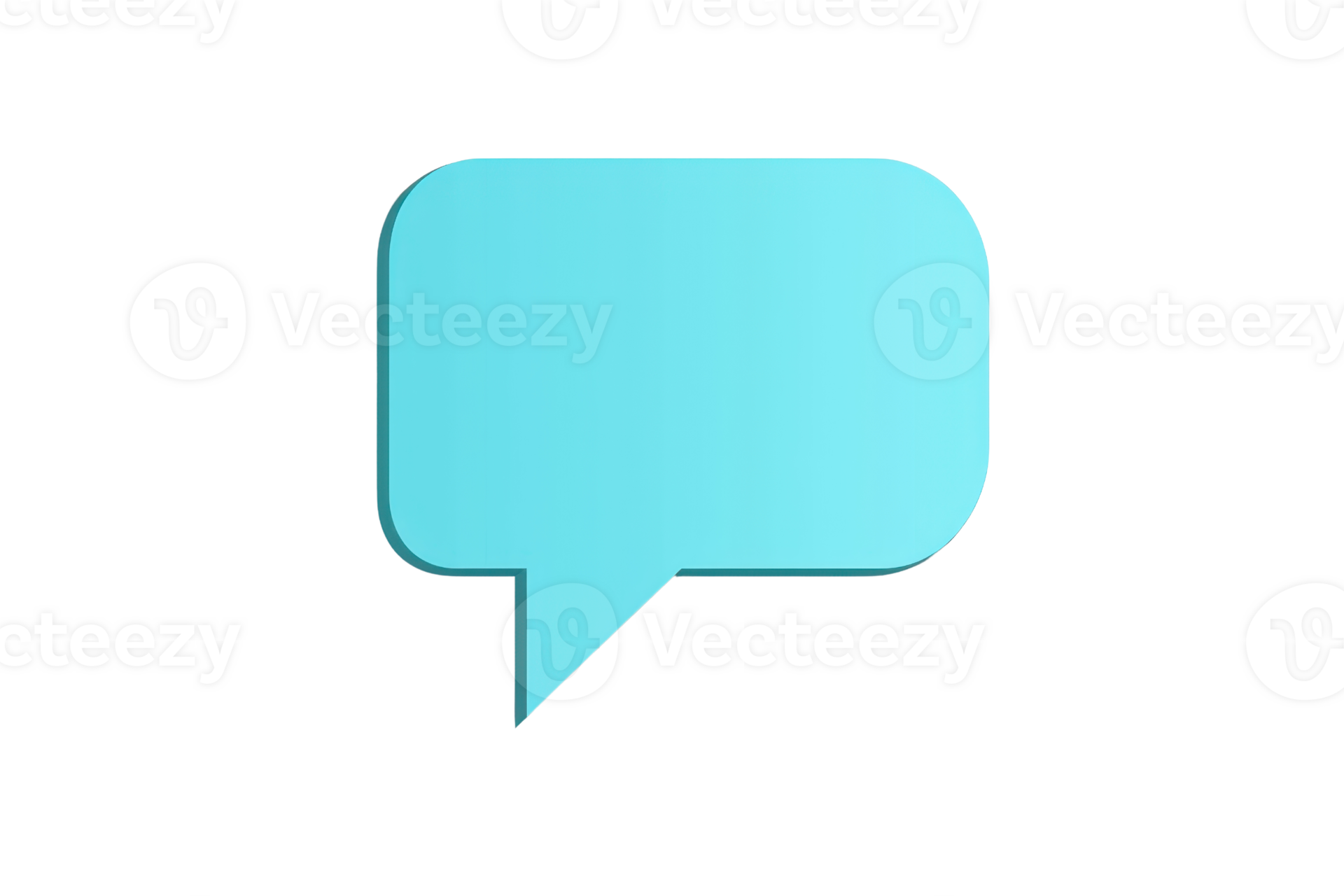 Minimalistic blue chat bubble illustration on transparent background ...