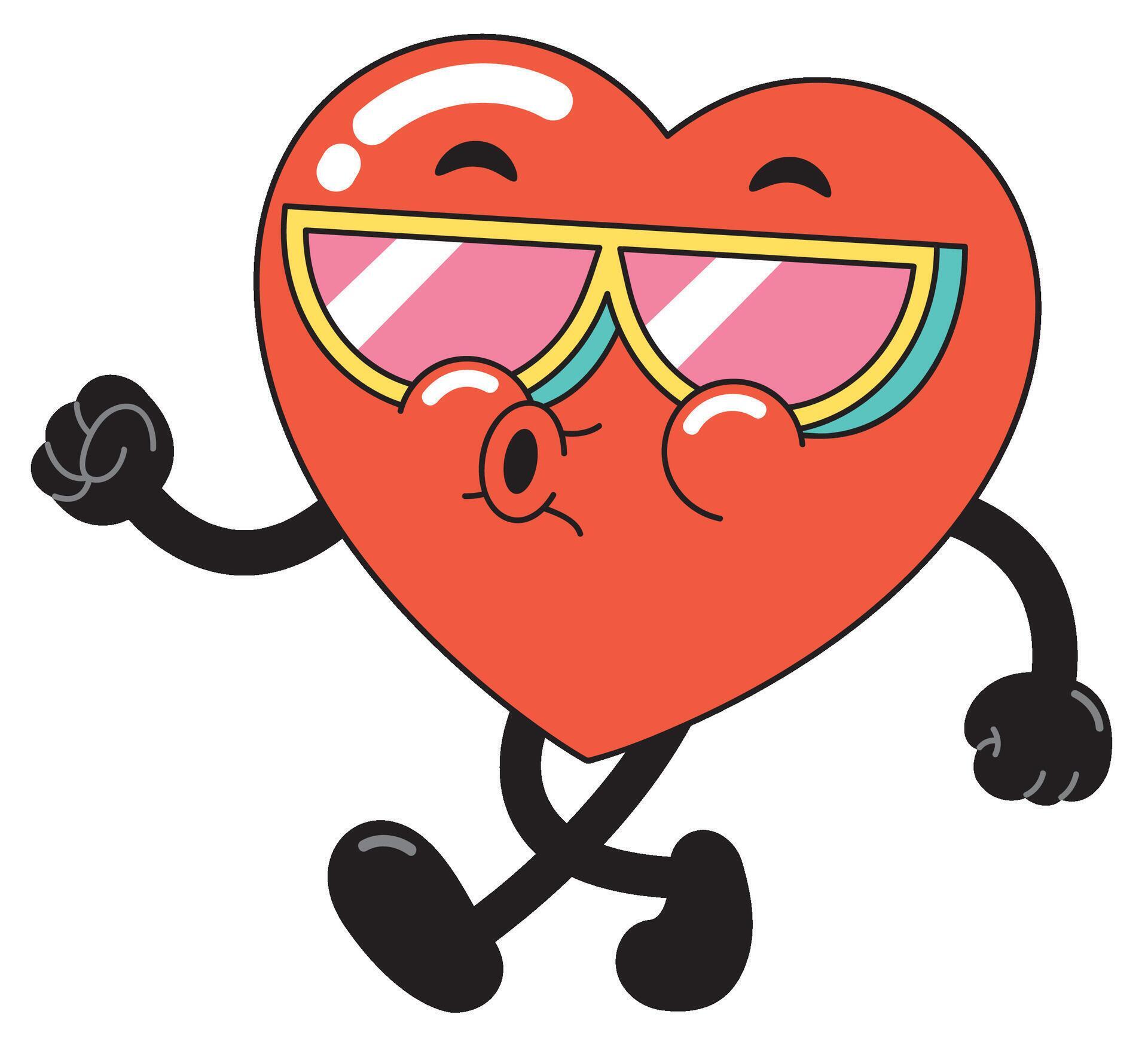 Playful Heart Character with Sunglasses 55086500 Vector Art at Vecteezy