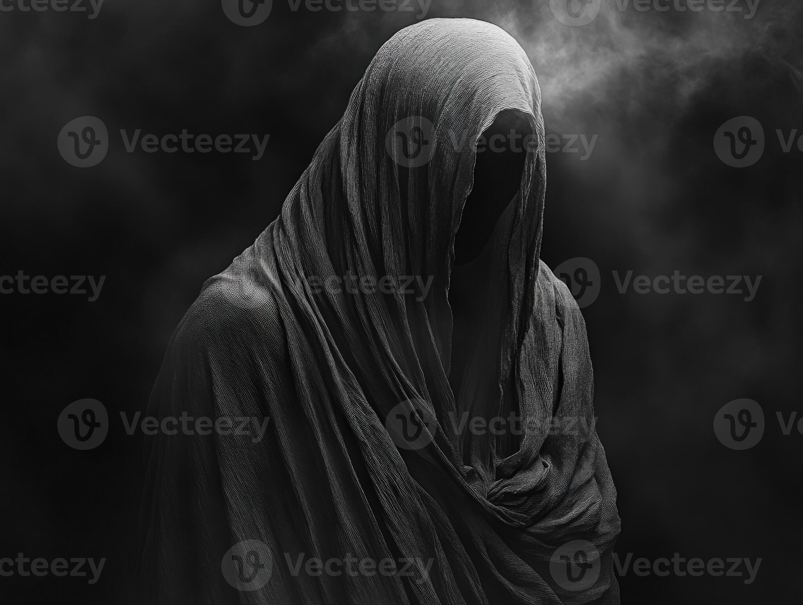 Mysterious figure shrouded in darkness and smoke in a dimly lit setting 55090158 Stock Photo at ...