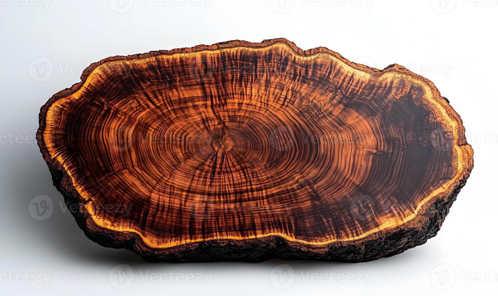 Polished cross section of a tree trunk reveals intricate growth rings 55090607 Stock Photo at ...