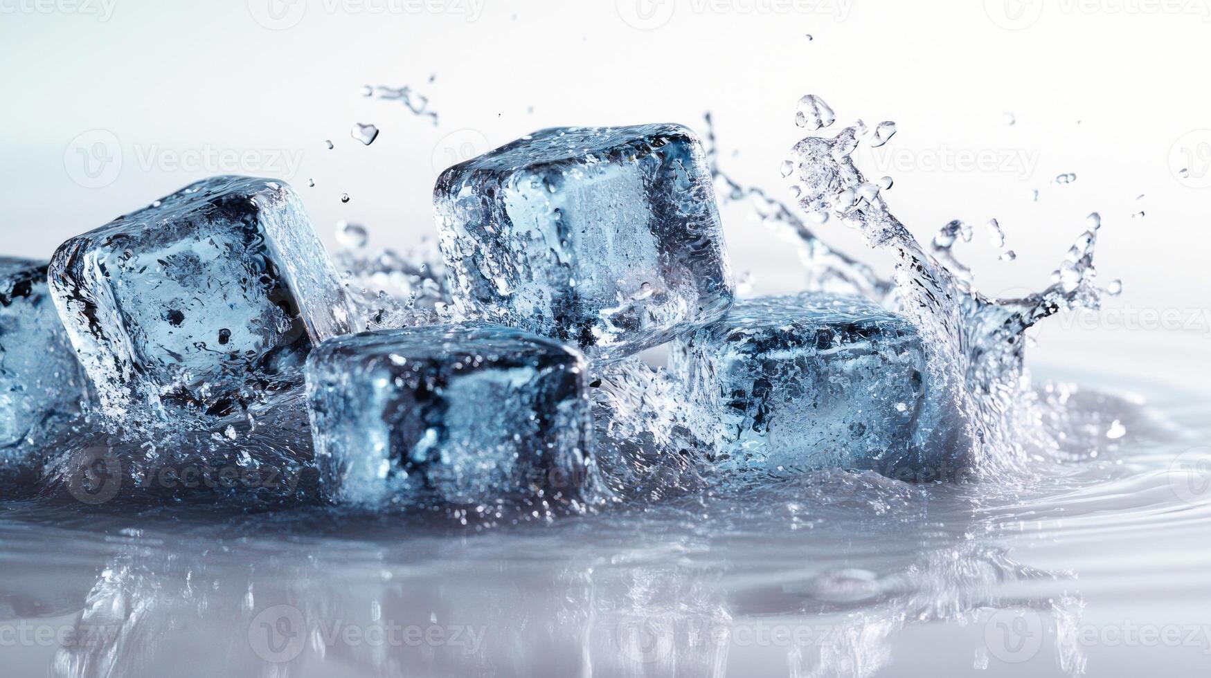 Chilled ice cubes splash into clear water, creating mesmerizing ripples 55092610 Stock Photo at ...