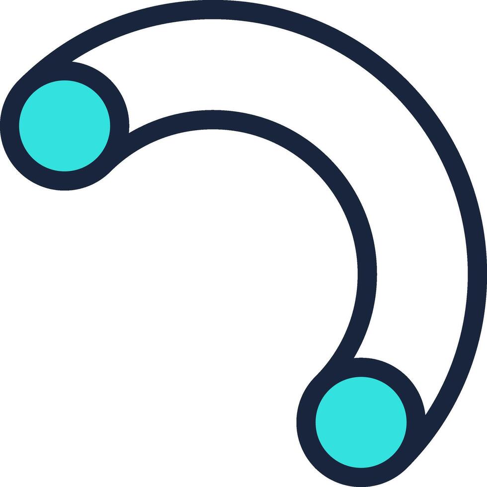 Curved Connection Linking Two Cyan Circles With A Dark Stroke Representing A Network Data