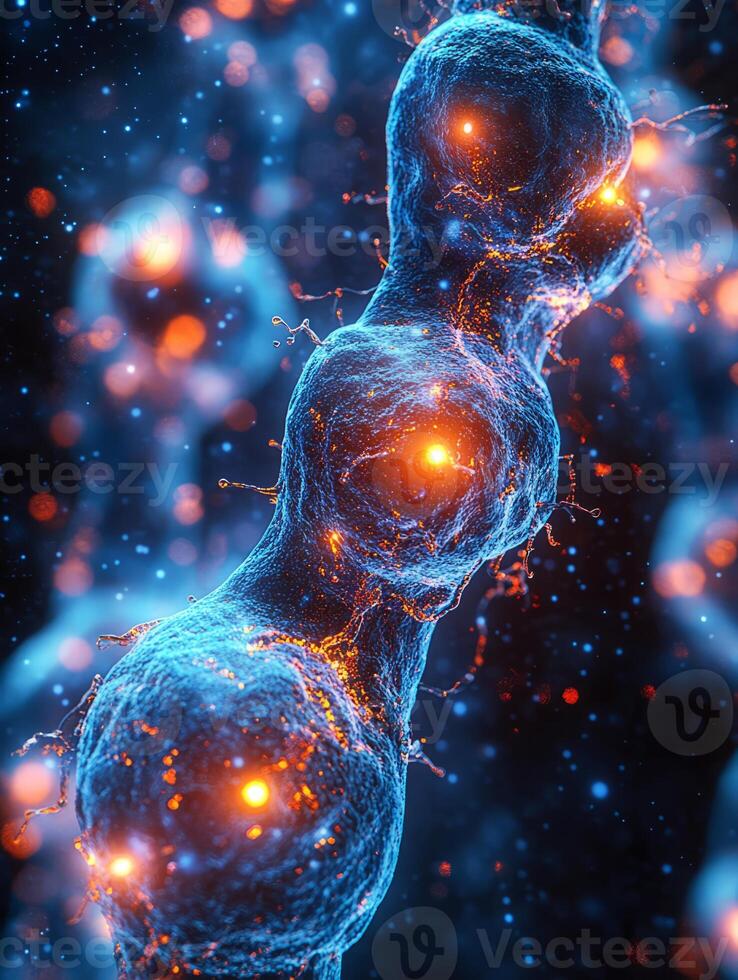 Microscopic view of neuron cells firing and communicating with synapses 55122501 Stock Photo at ...