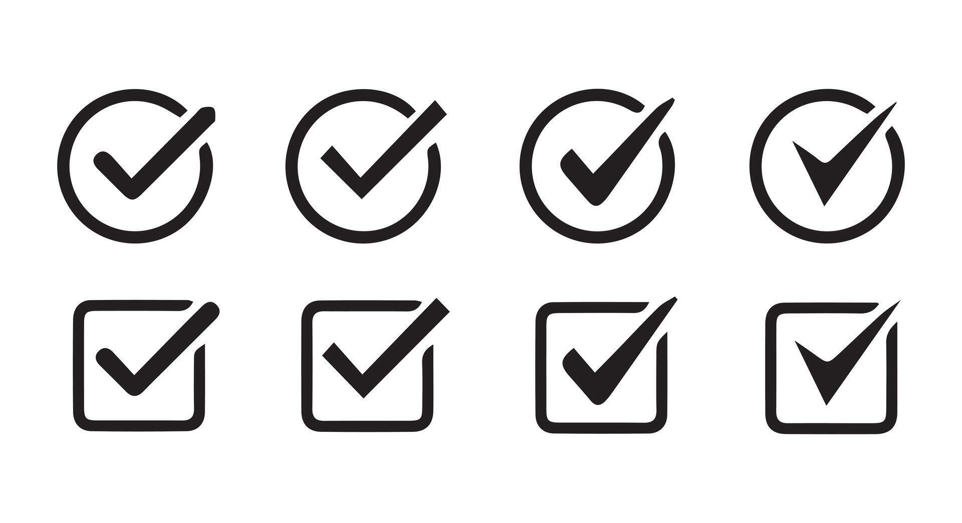 Check box icon with correct, accept checkmark icons tick box checked. Check mark icon 55124125 ...