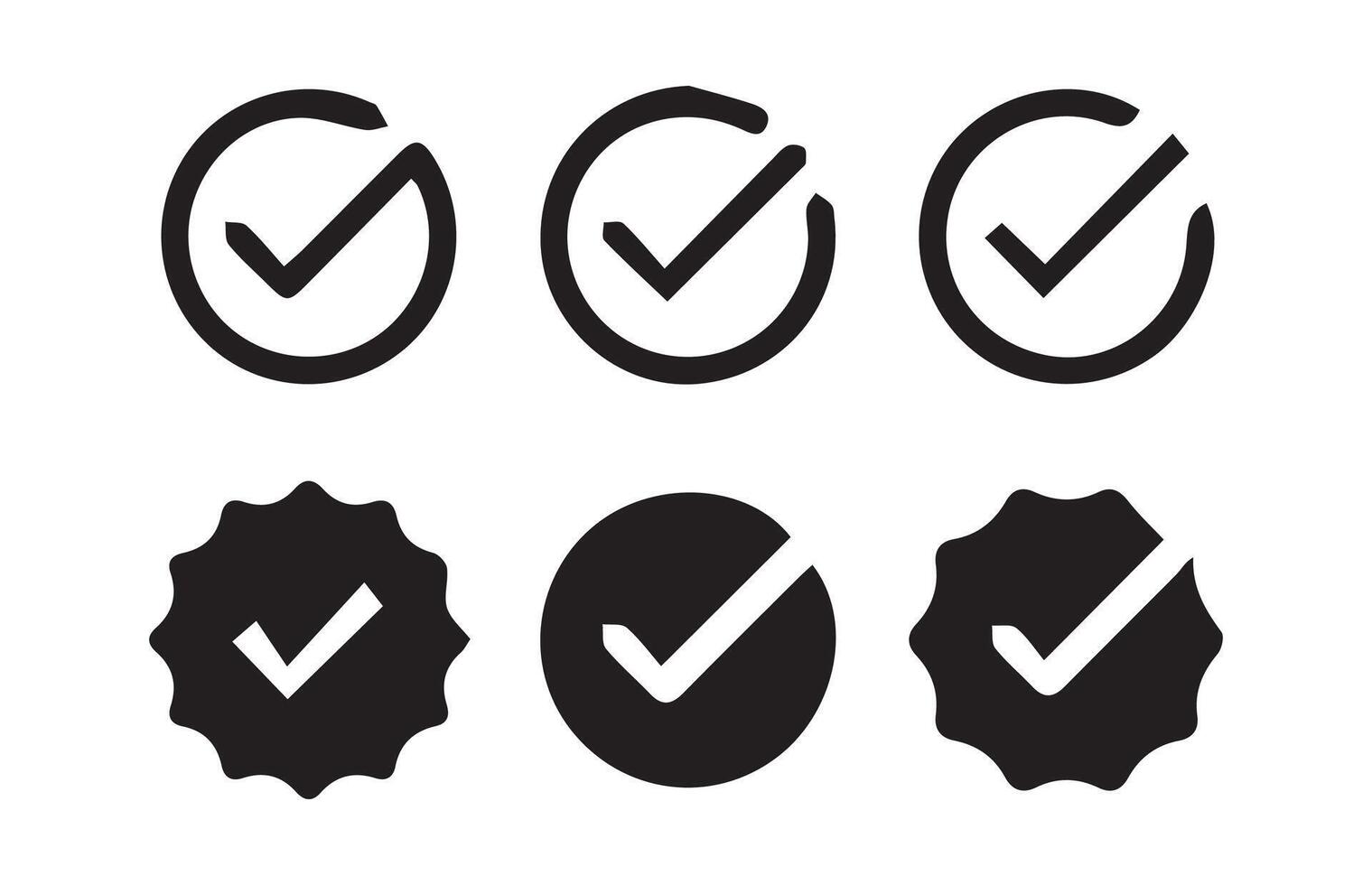 checkmark icon set, approved symbol, checked checkbox mark, 55124126 Vector Art at Vecteezy