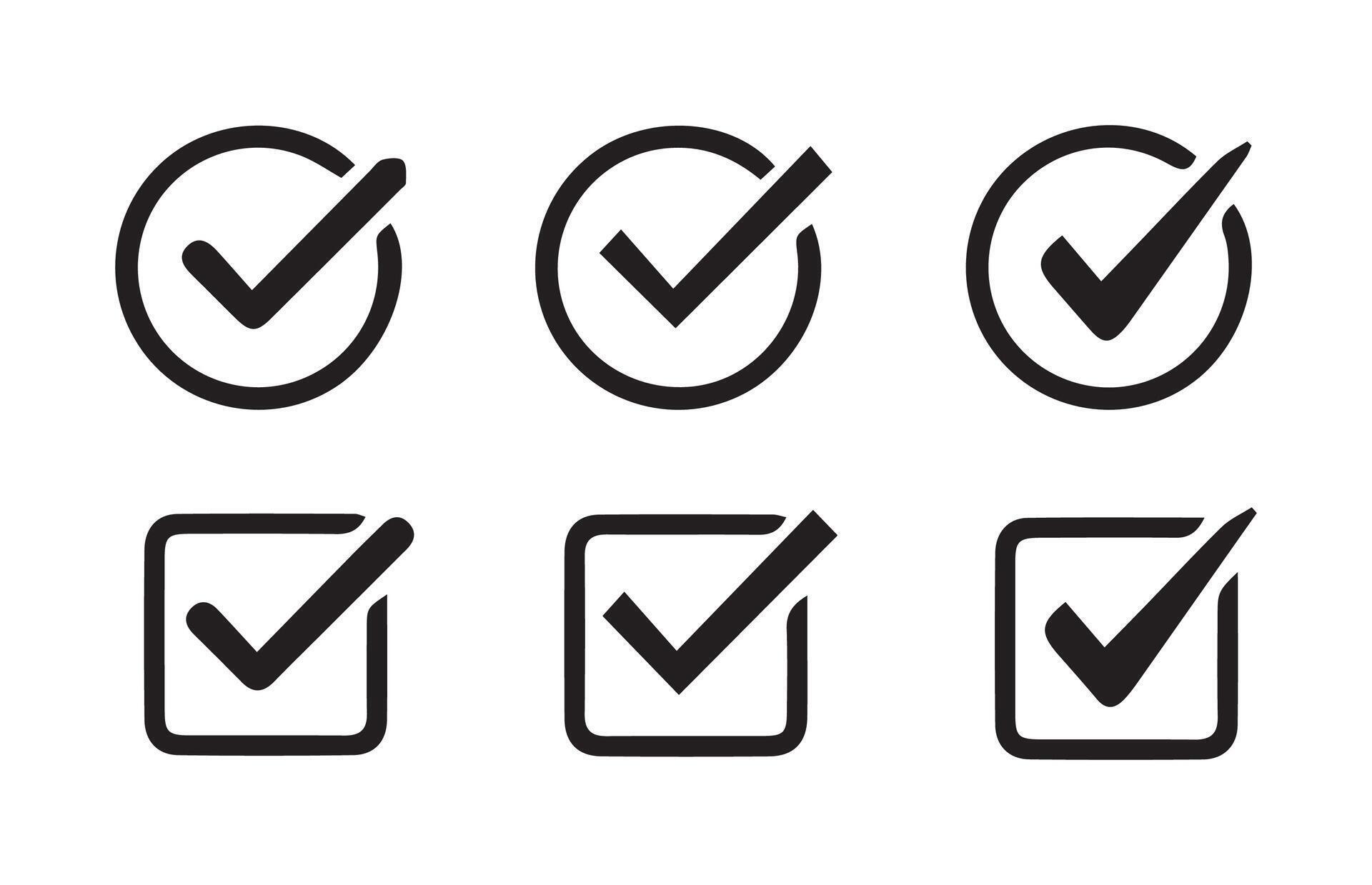 Check box icon with correct, accept checkmark icons tick box checked ...
