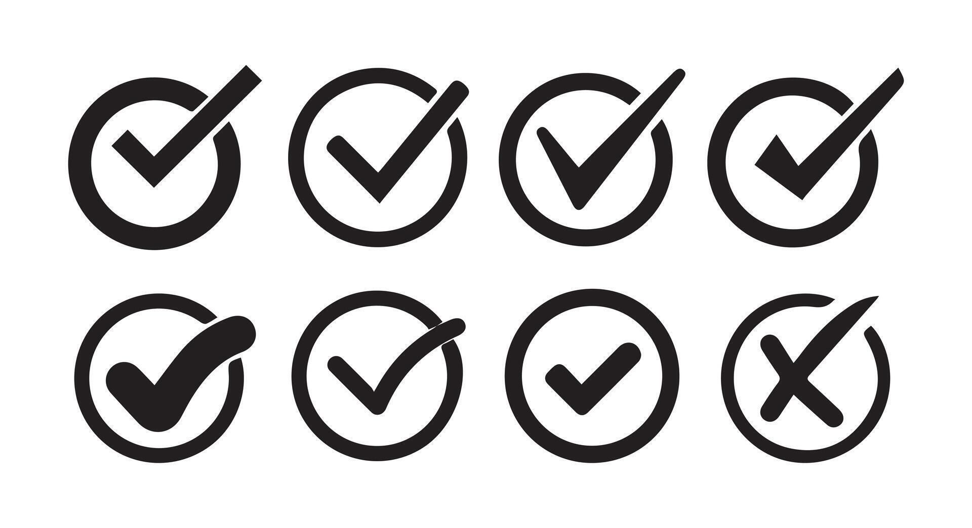 checkmark and X mark icon. check and uncheck icon. validation icon 55124137 Vector Art at Vecteezy