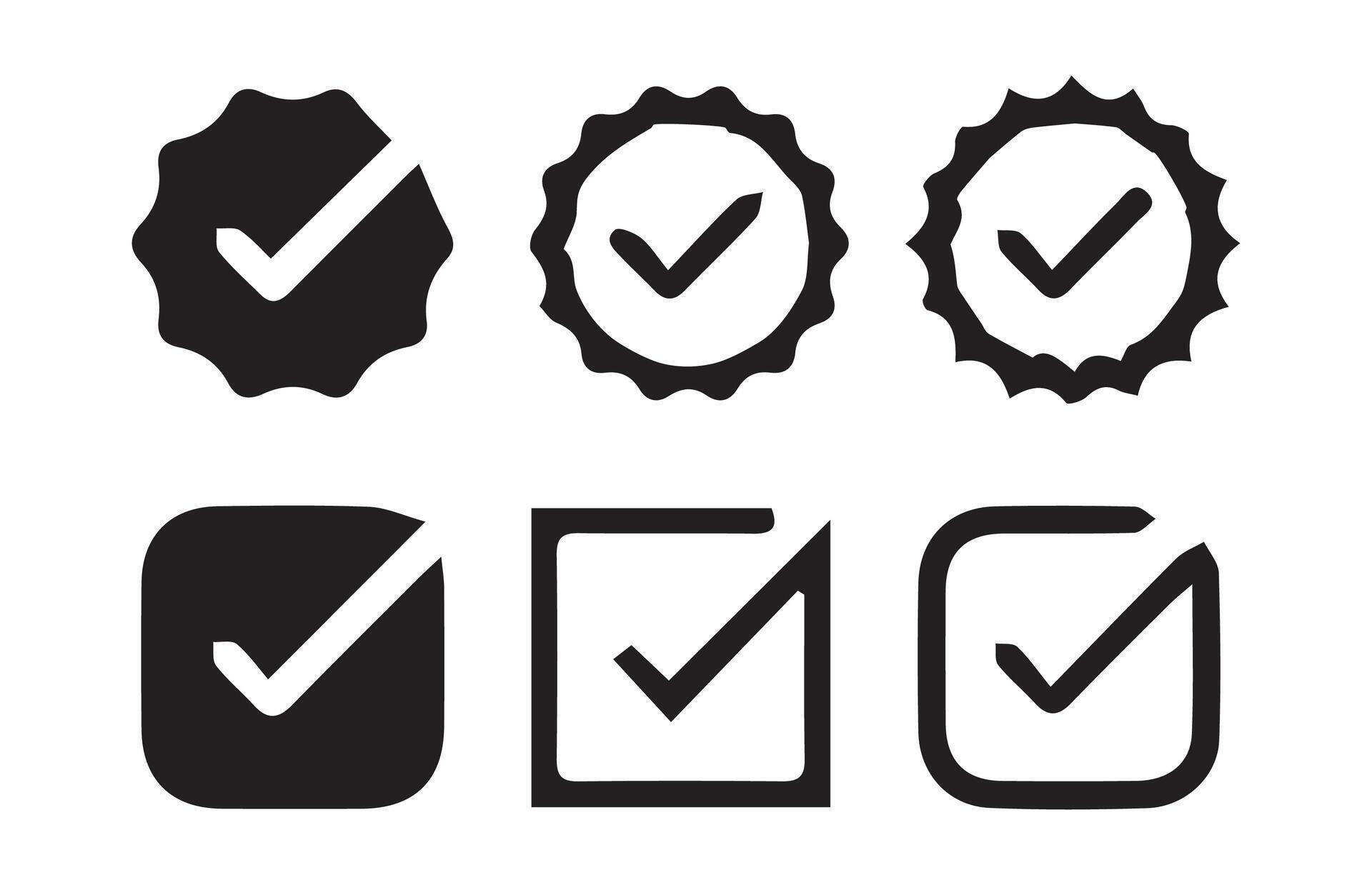 Checkmark in circle icon set. Checkmark tick icon set. Line and glyph ...
