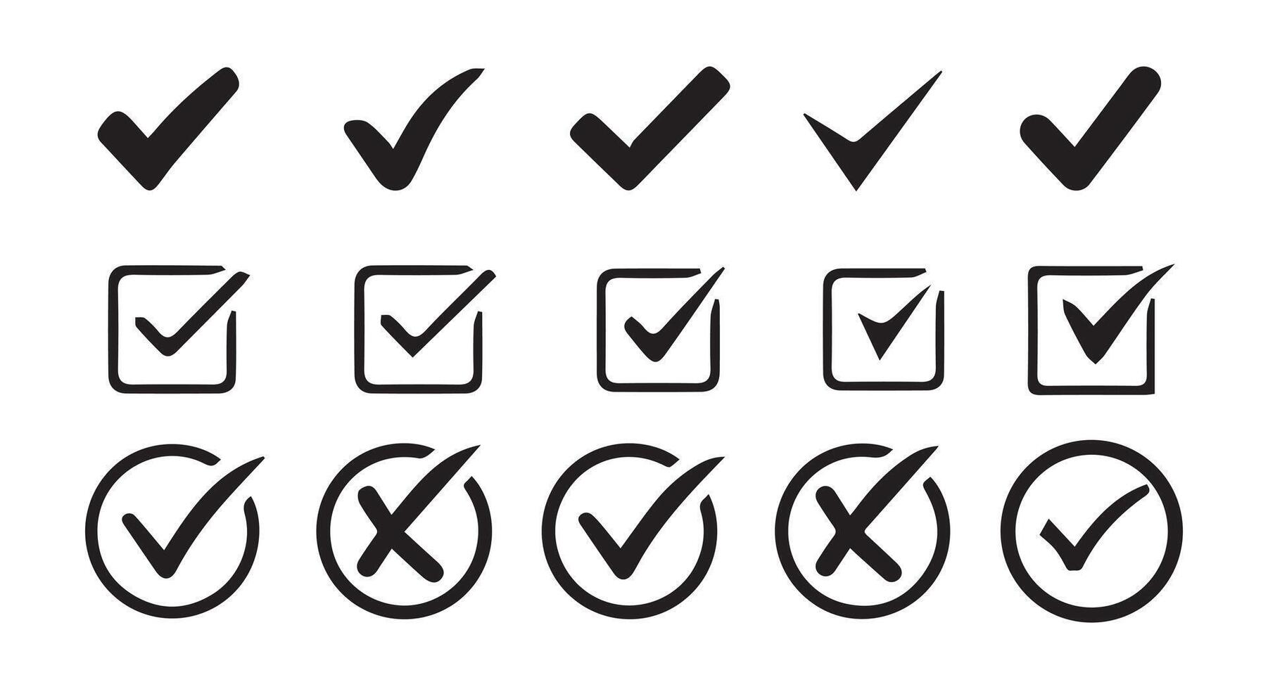 checkmark and X mark icon. check and uncheck icon . validation icon 55124147 Vector Art at Vecteezy