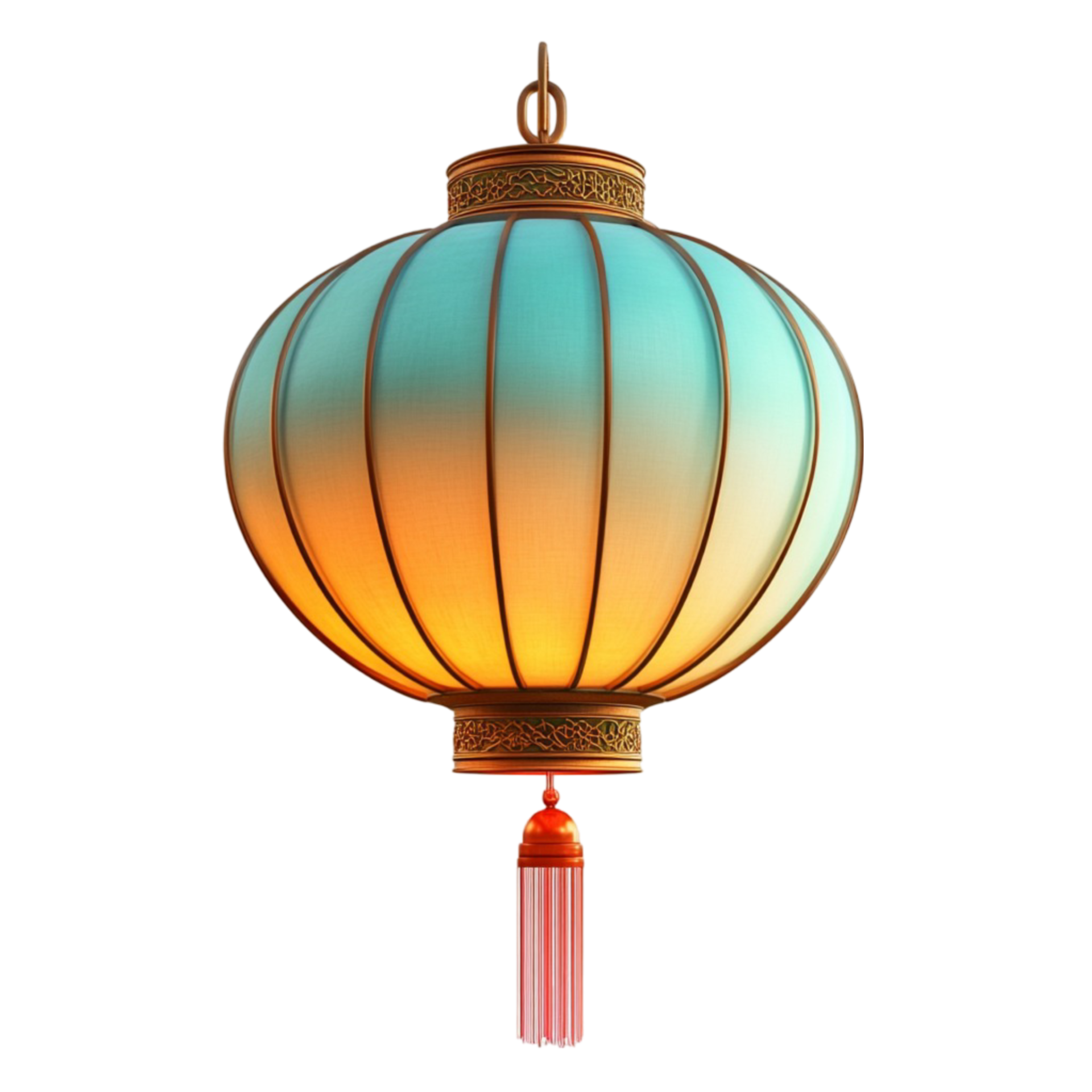 Blue and Gold Hanging Lantern 55130013 PNG