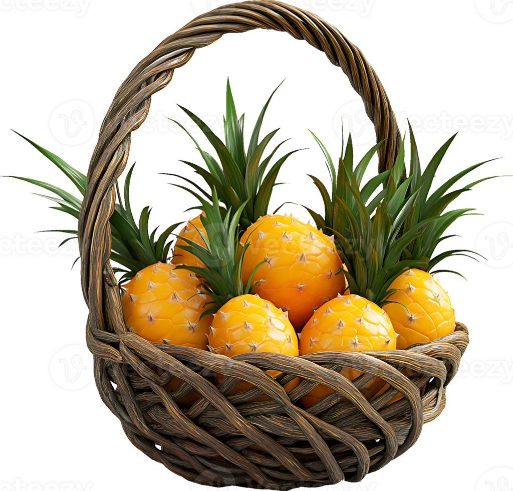 Pineapple fruit basket Transparent Background 55130704 PNG