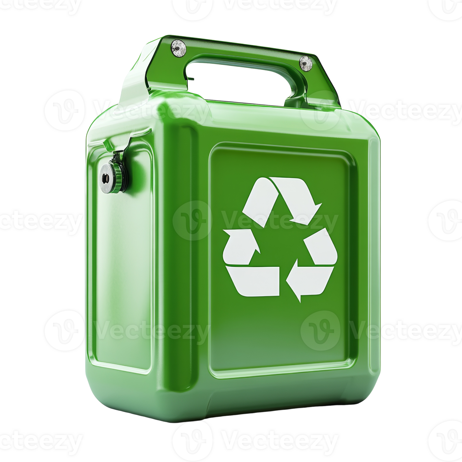 Green Recycling Container With Handle And Recycling Symbol 55130794 PNG