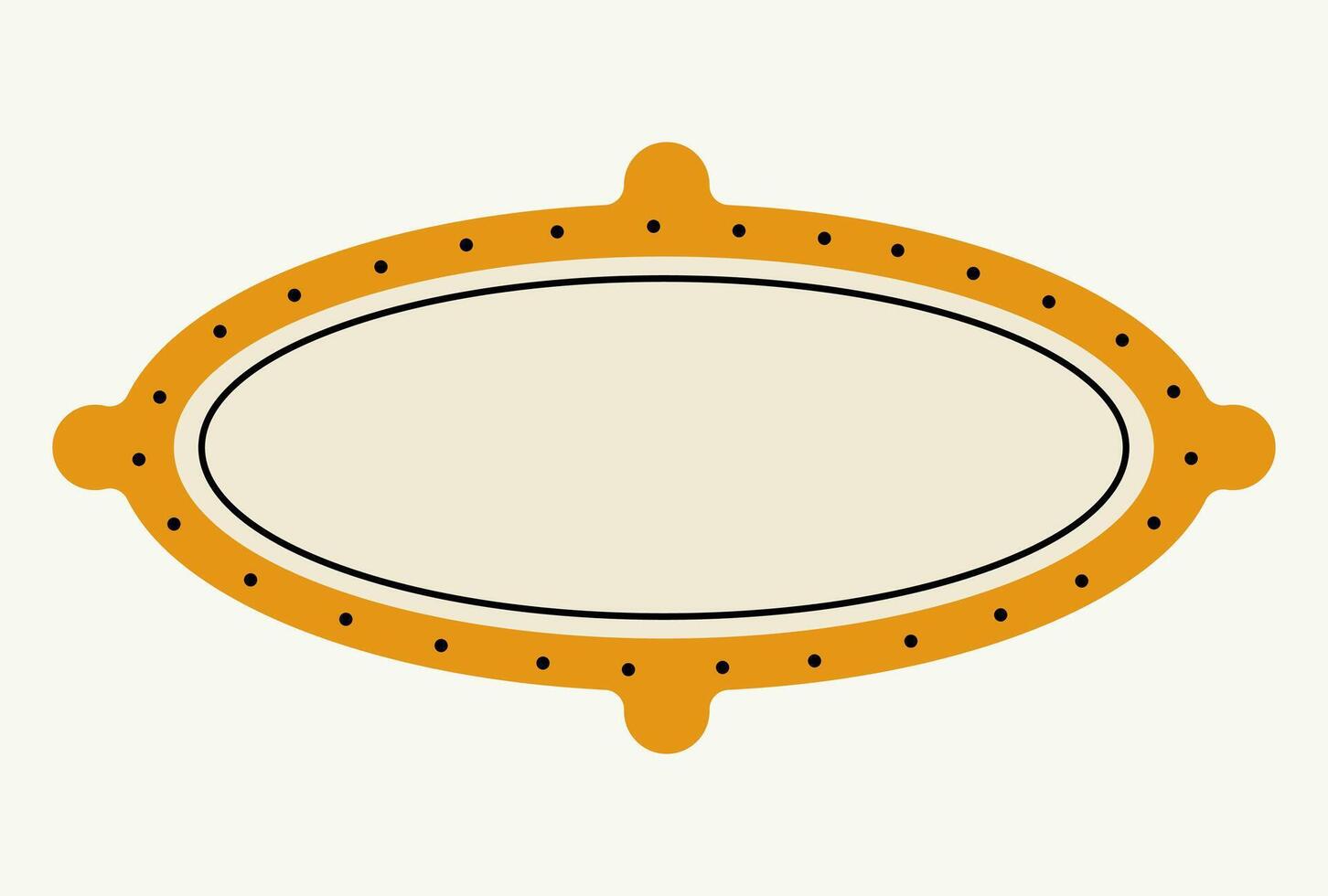 Hand-drawn colorful sketched yellow frame, an elegant retro framework ...