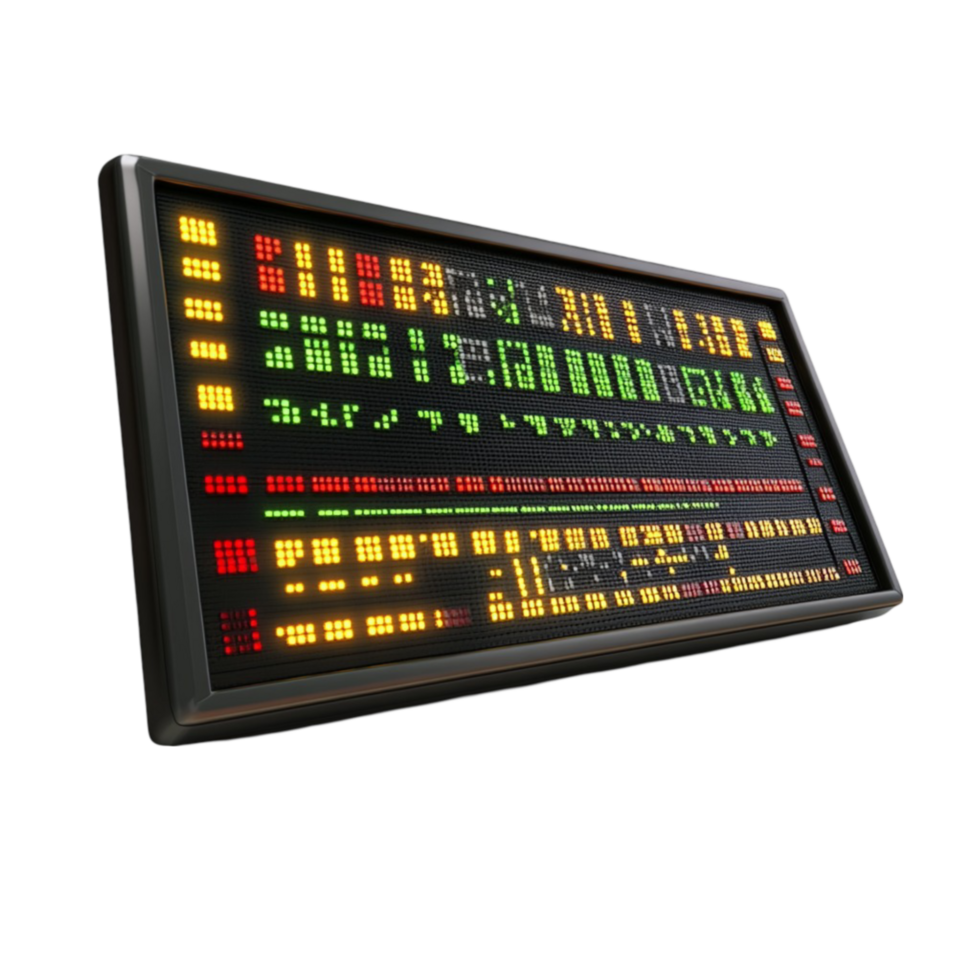 Large Electronic Display Board With Many Different Colors 55138884 Png