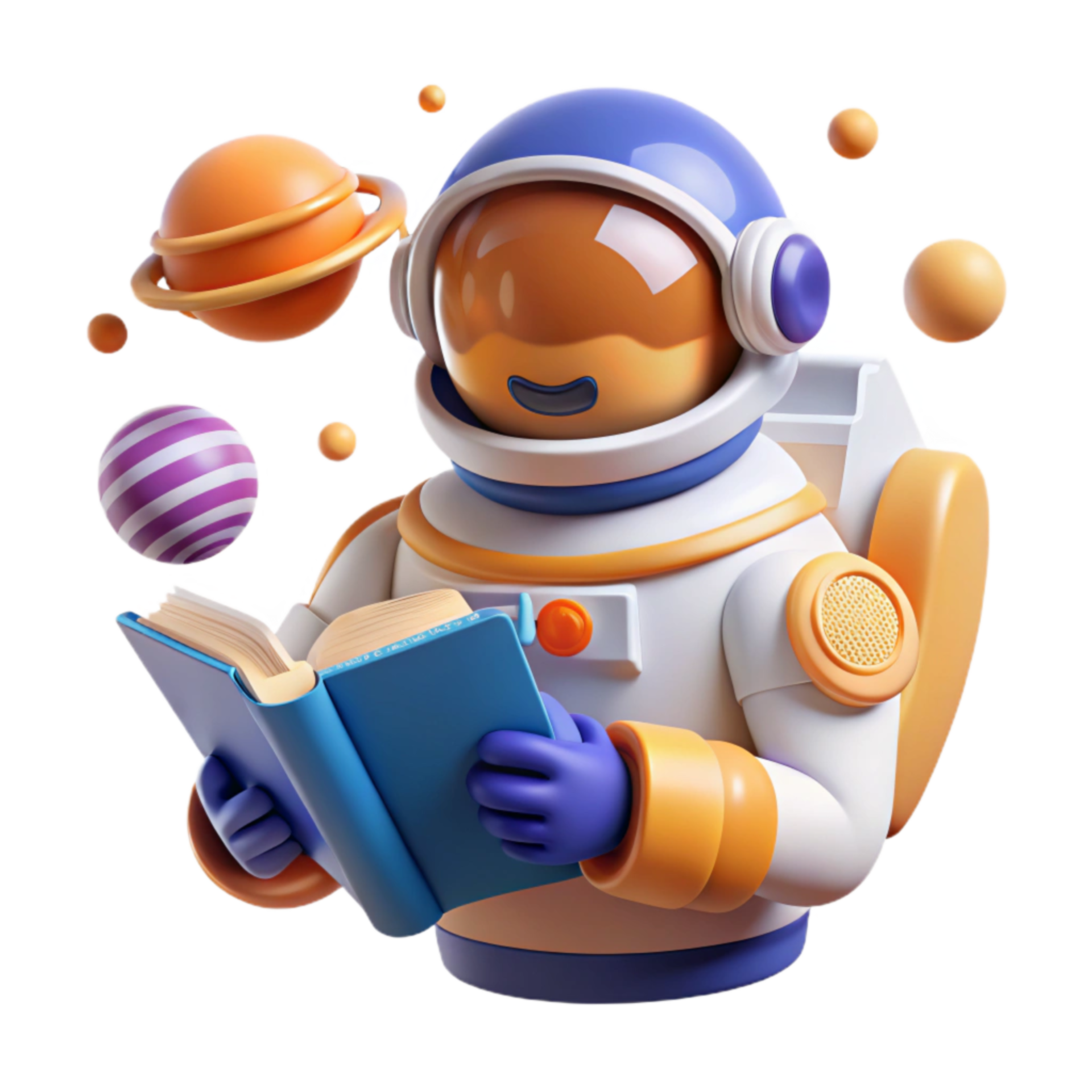 Astronaut Reading Book in Space Cosmic Exploration and Knowledge ...