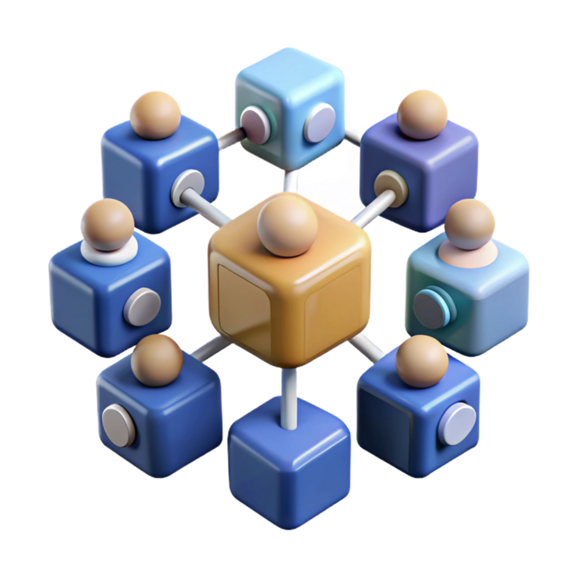 Networked Cubes Visualizing Collaboration Interconnection 55139790 Png