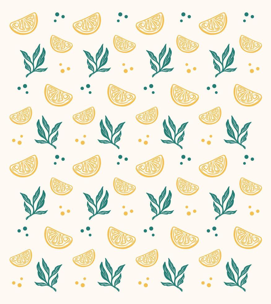 Lemon slice summer vibes pattern illustration layout background fabric textile fashion design ...