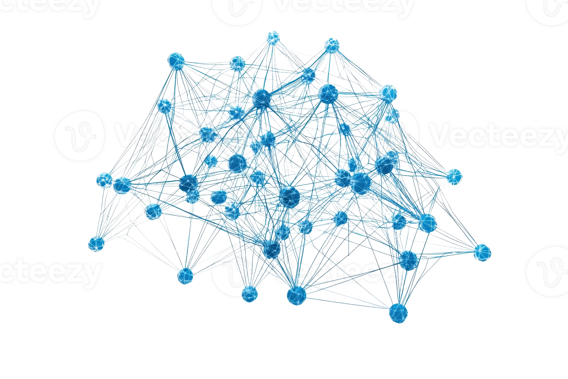 Abstract Representation Of A Complex Neural Network Structure With Interconnected Nodes And