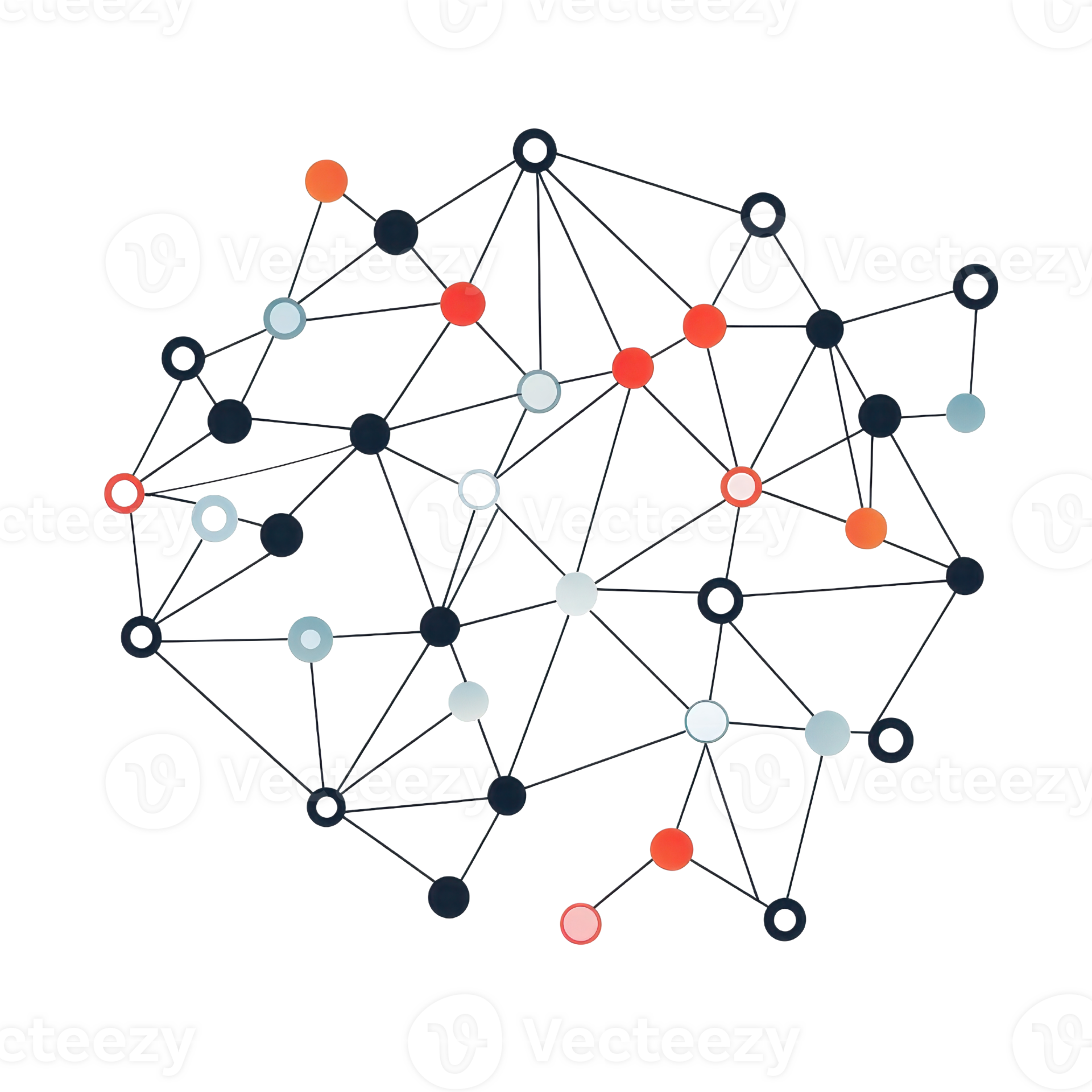 Abstract Network Of Interconnected Nodes Representing Communication